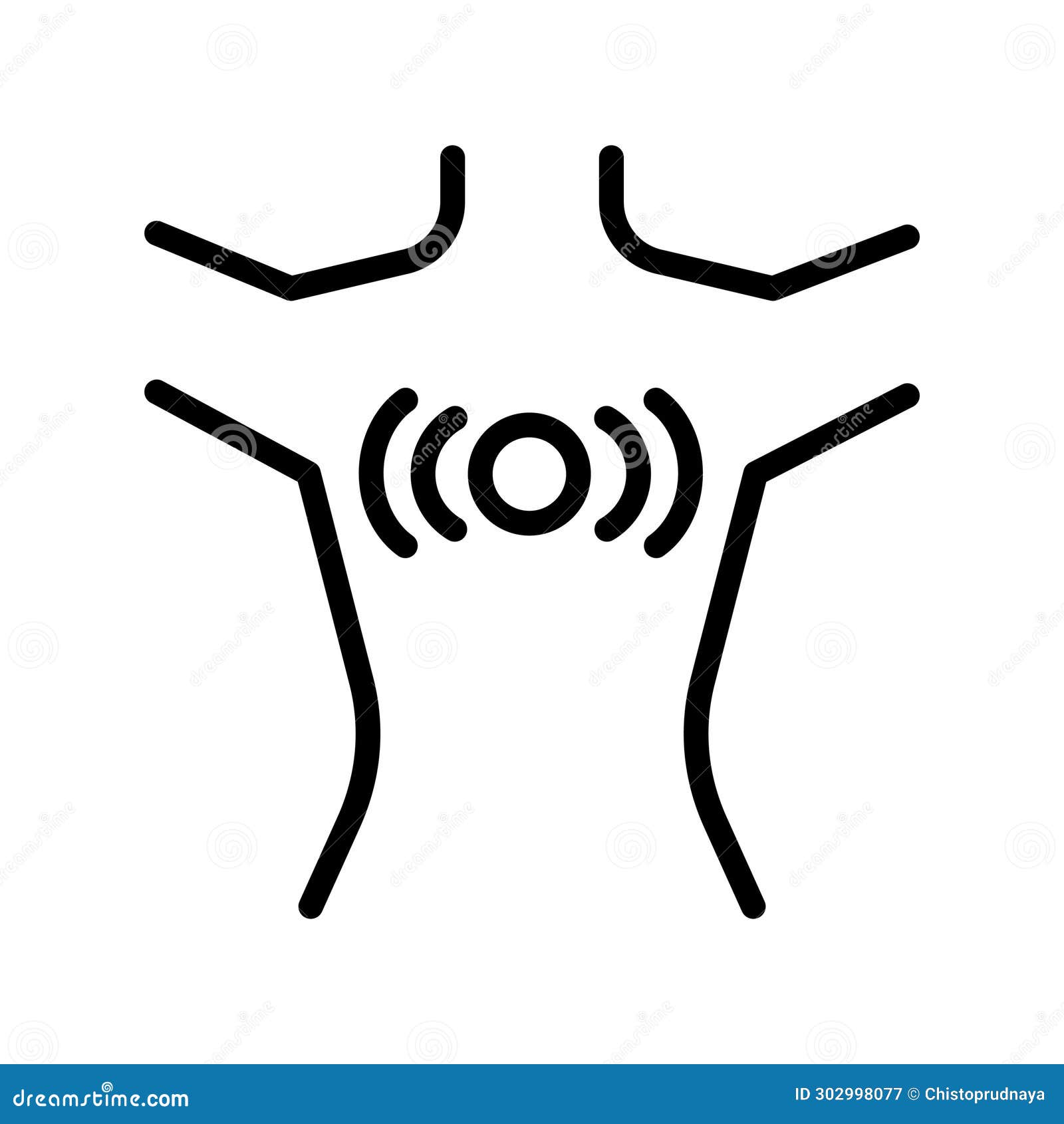 Chest Pain Linear Icon. Affecting Lungs and Heart. Poor Posture ...