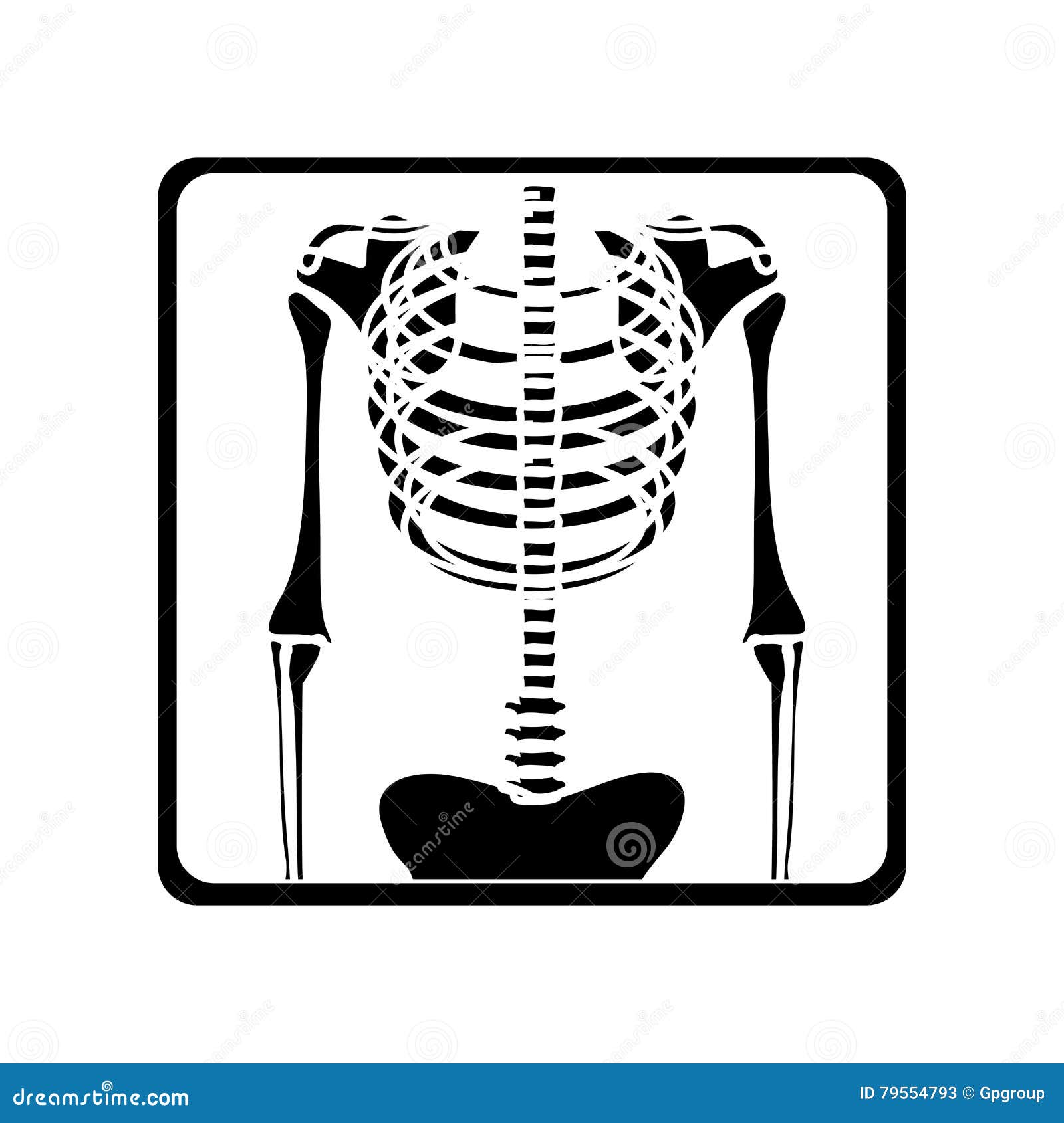 Chest x-ray icon image stock vector. Illustration of doctor - 79554793