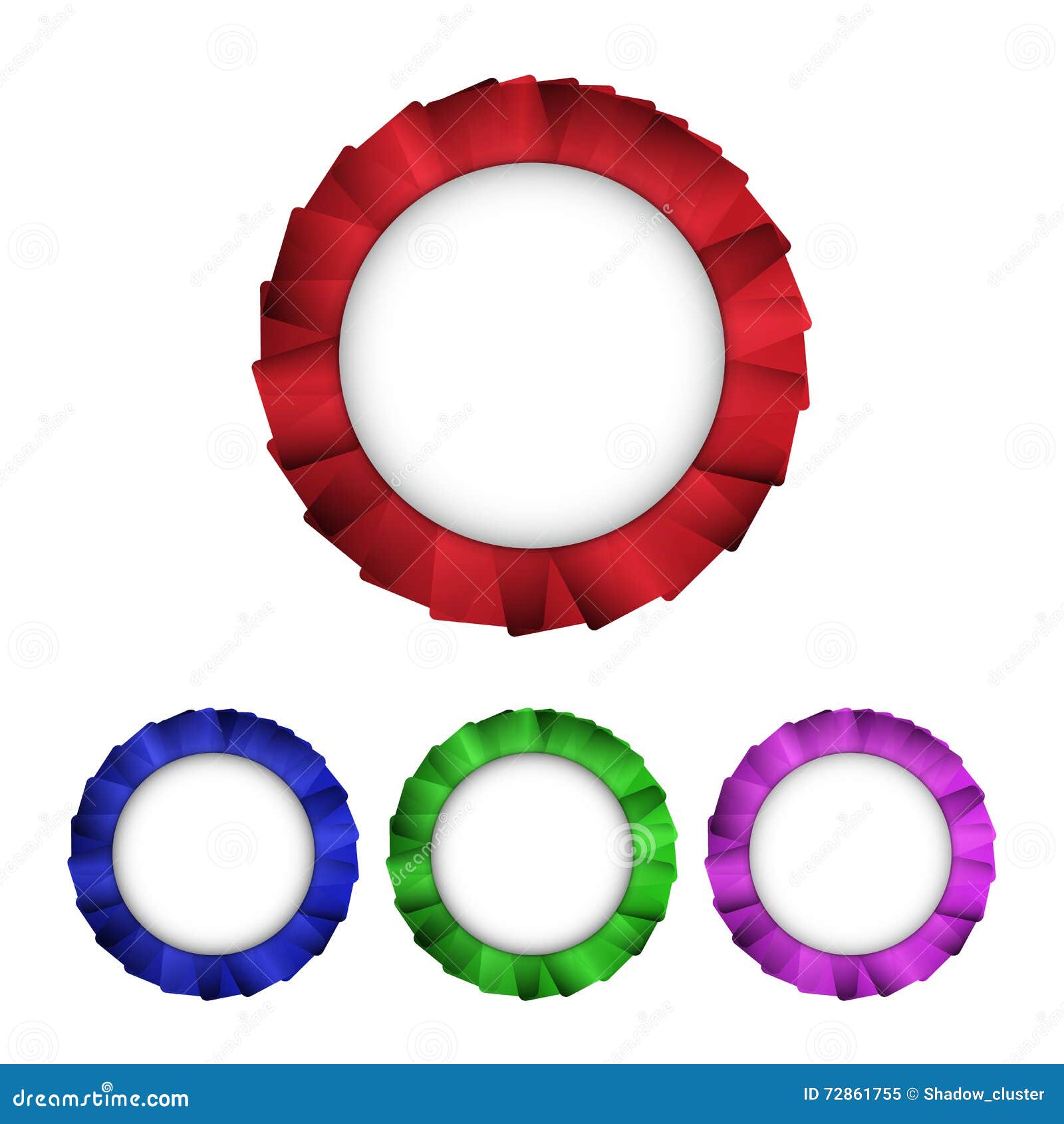 Chest Round Button with Red Ribbon Stock Vector - Illustration of medal ...