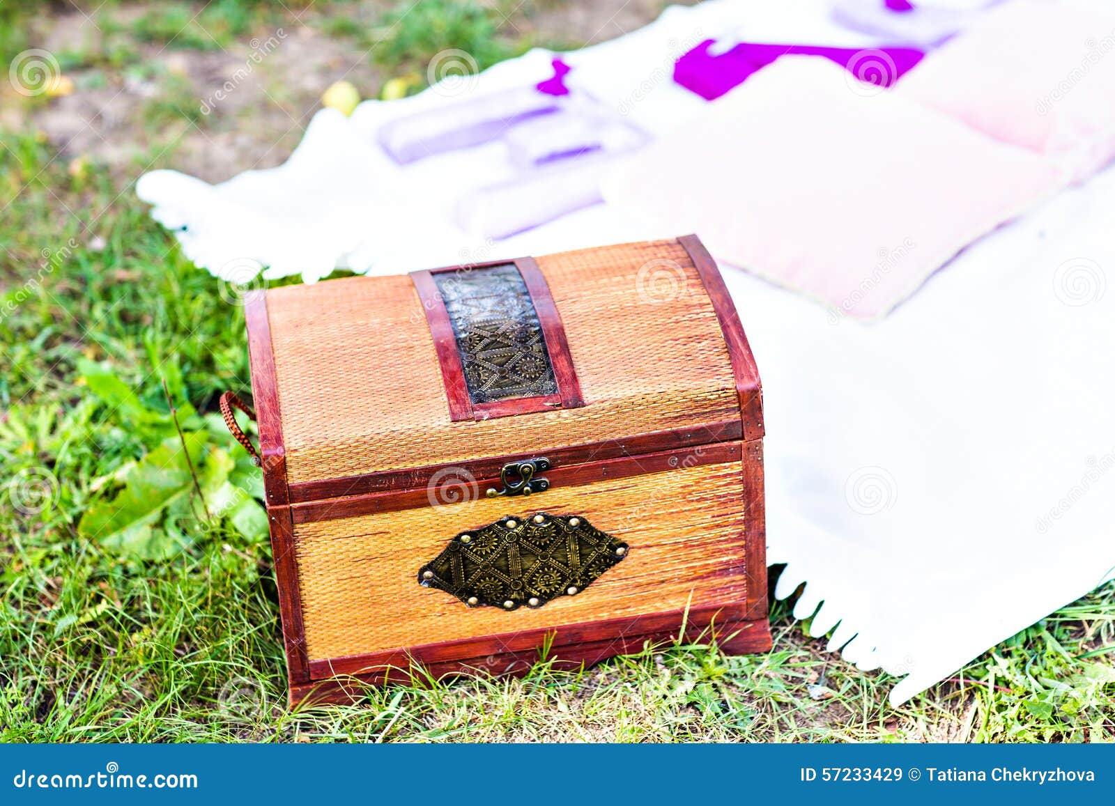 Chest on the Rug in a Meadow Stock Image - Image of chest, casket: 57233429