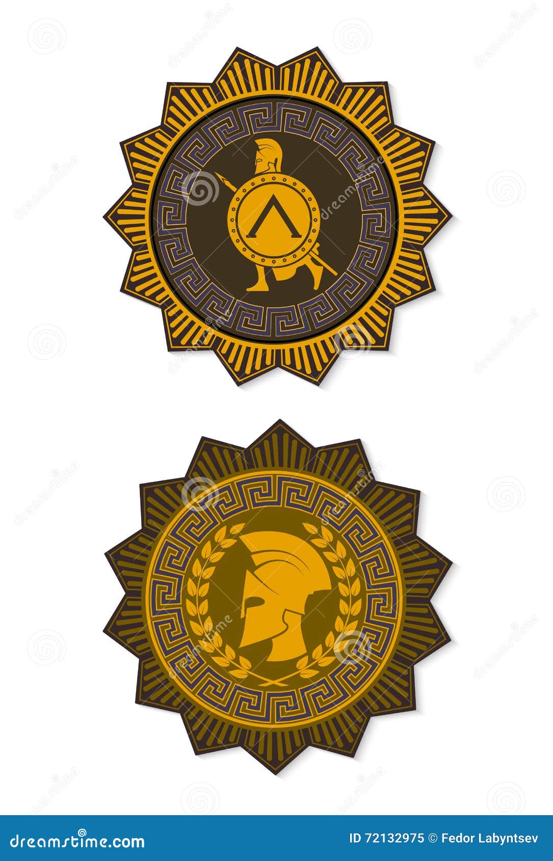 Chest Sign the Greek Pattern. Silhouette of the Spartan Soldier Stock ...