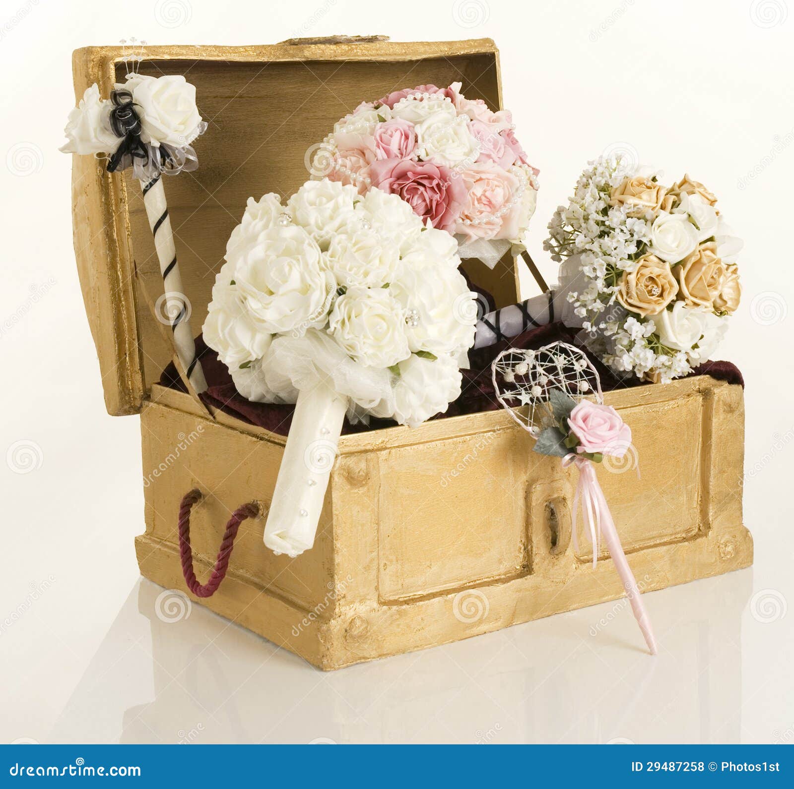 Chest and silk flowers stock photo. Image of hearts, bouquets - 29487258