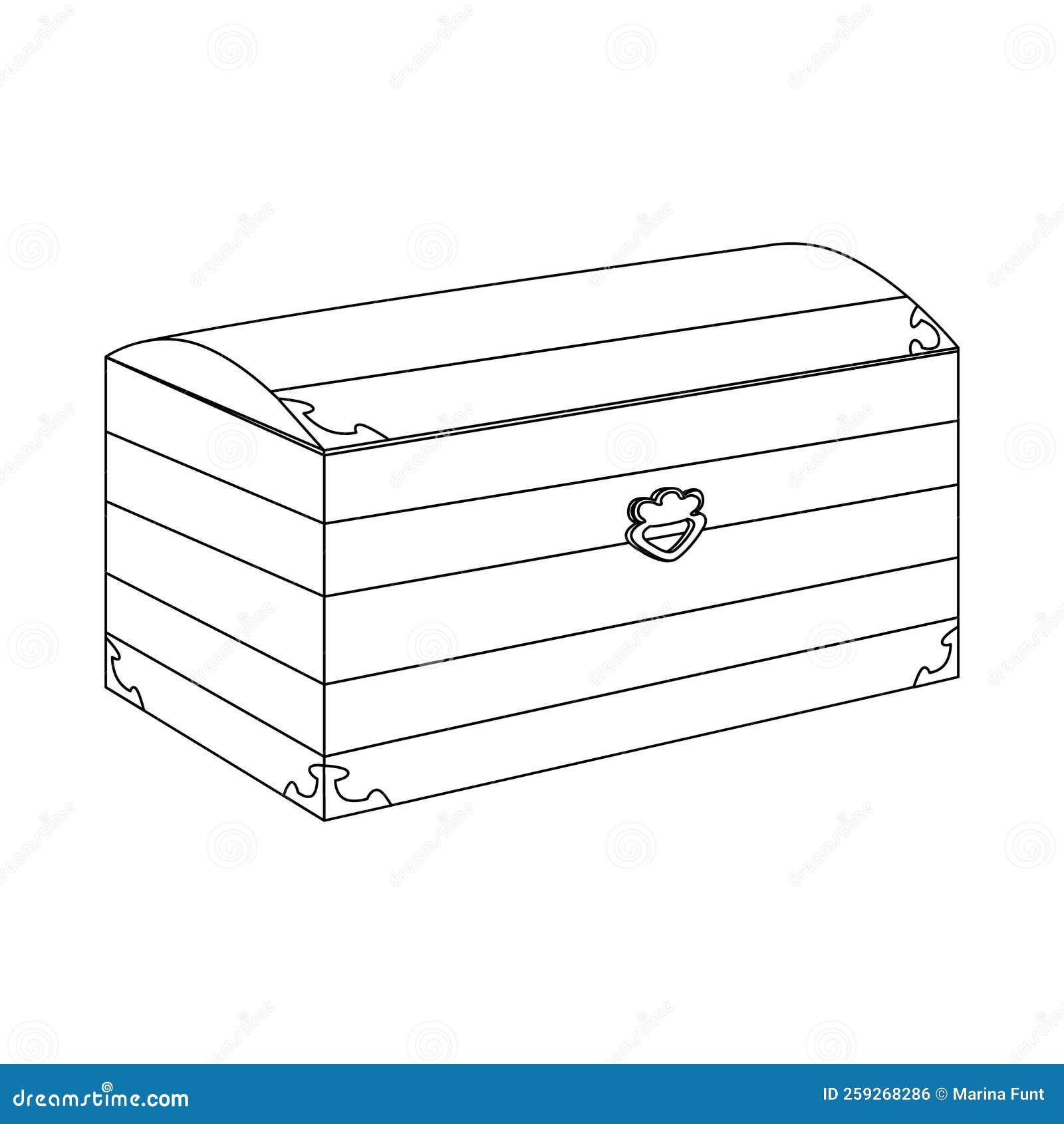 Chest Simple Linear Icon. Rectangular Wooden Box with a Handle Stock ...