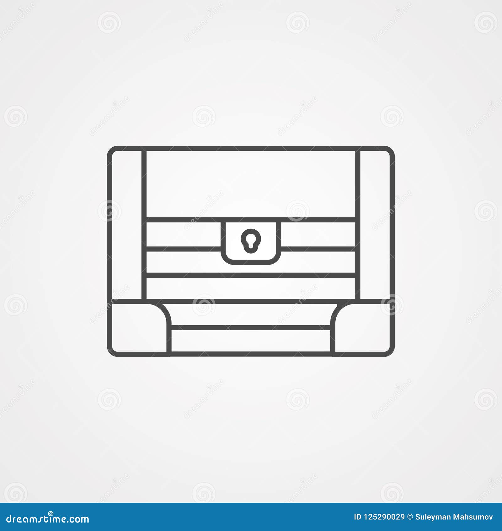 Chest Vector Icon Sign Symbol Stock Vector - Illustration of line, icon ...