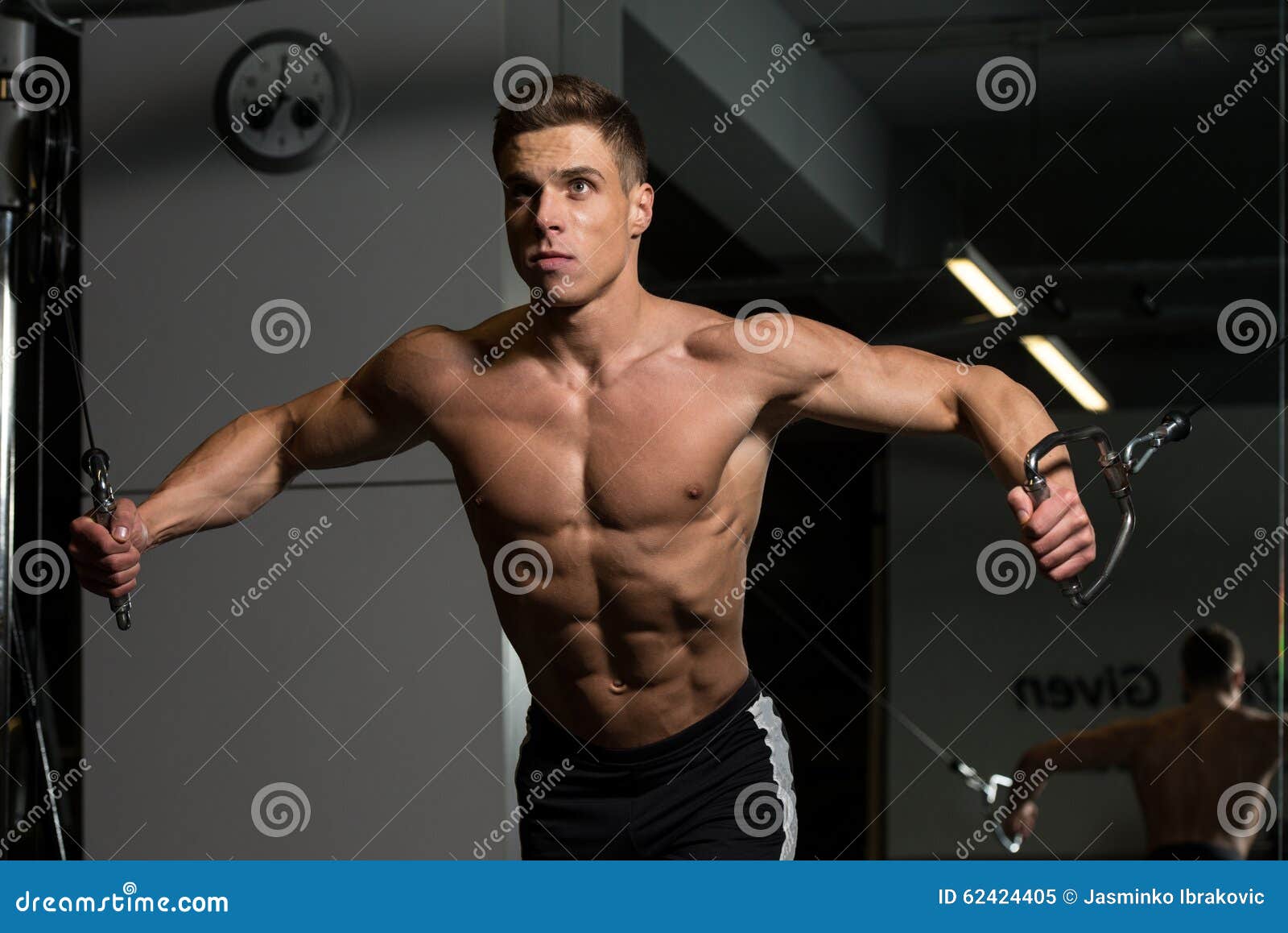 Chest Workout Cable Crossover Stock Image - Image of lifestyle ...