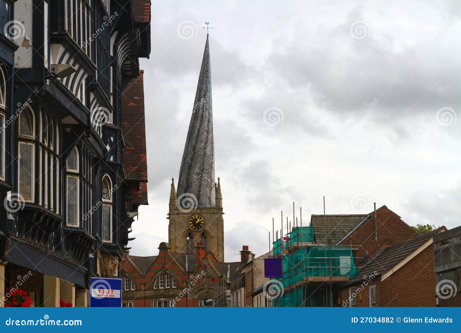 Chesterfield crooked spire stock photo. Image of church - 27034882