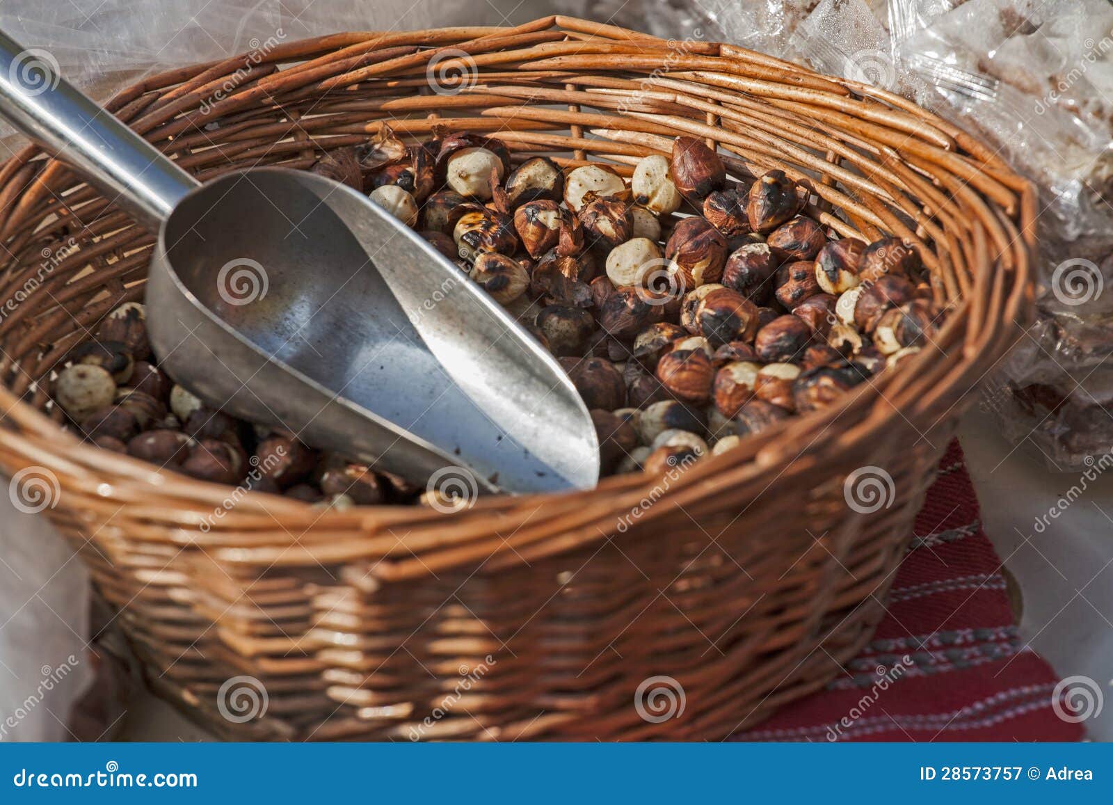 Fresh Fried Chestnuts in a Basket Stock Image - Image of fired, produce ...