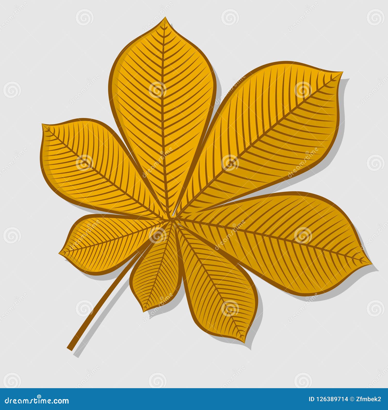 Chestnut Autumn Leaf. Flat Design Vector Stock Vector - Illustration of ...
