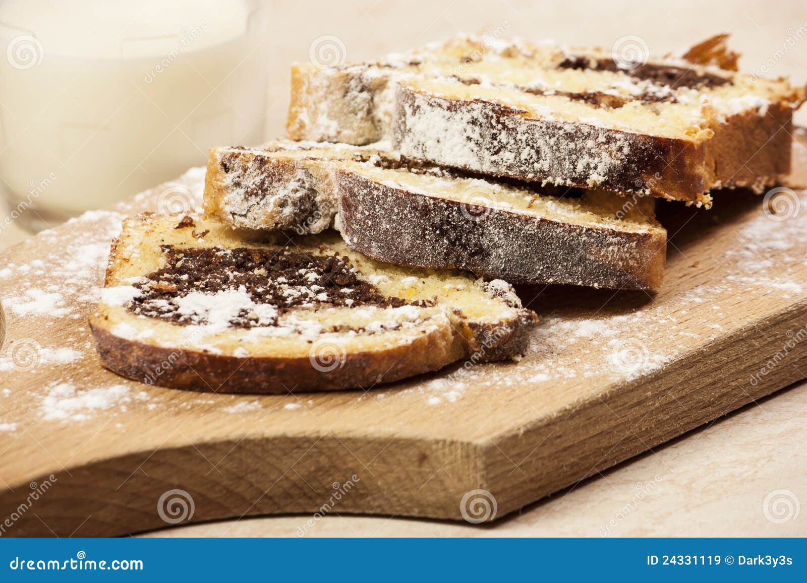 Chestnut cake slices stock image. Image of glass, sugar - 24331119