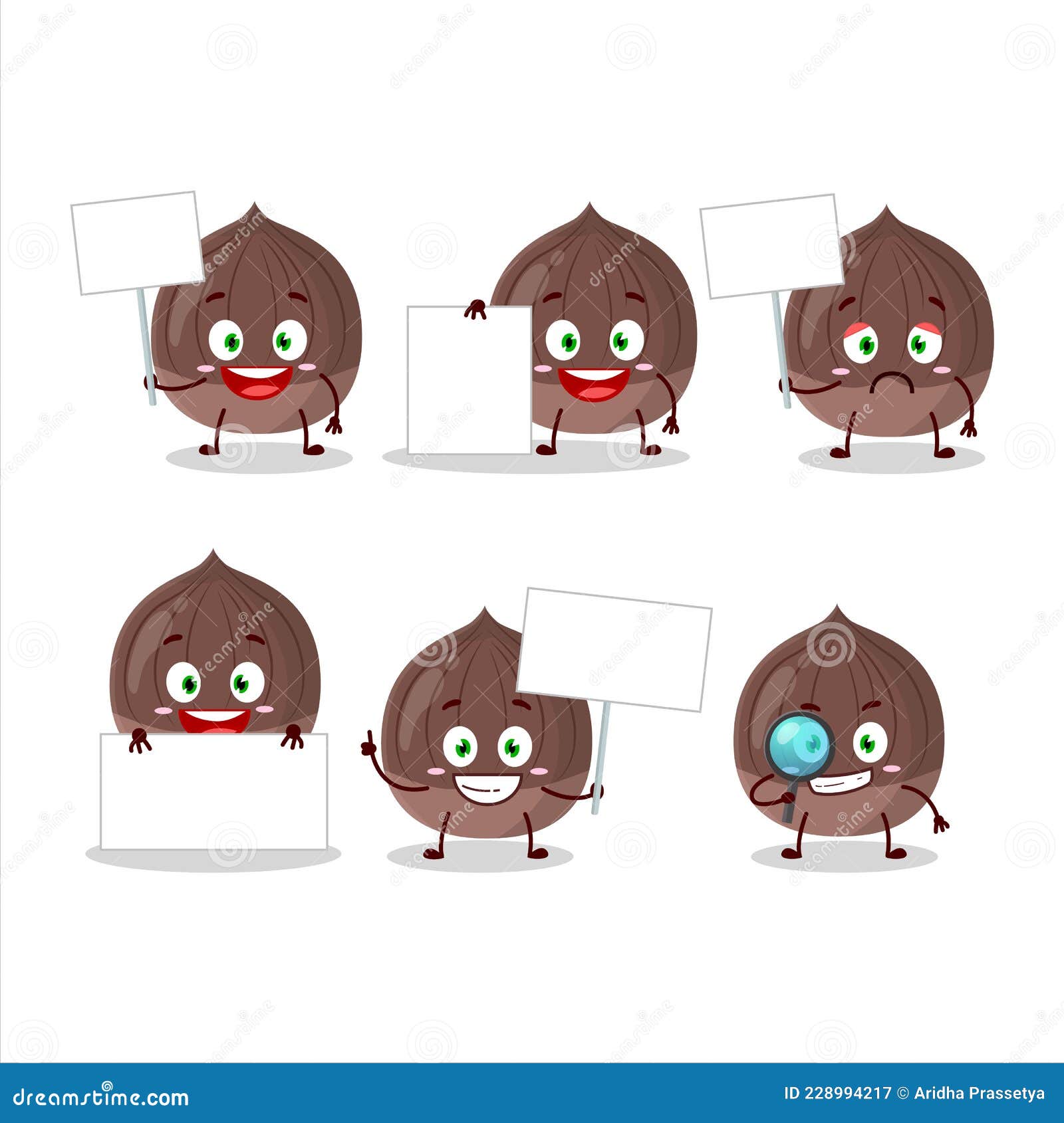 Chestnut Cartoon Character With Love Cute Emoticon Vector Illustration ...