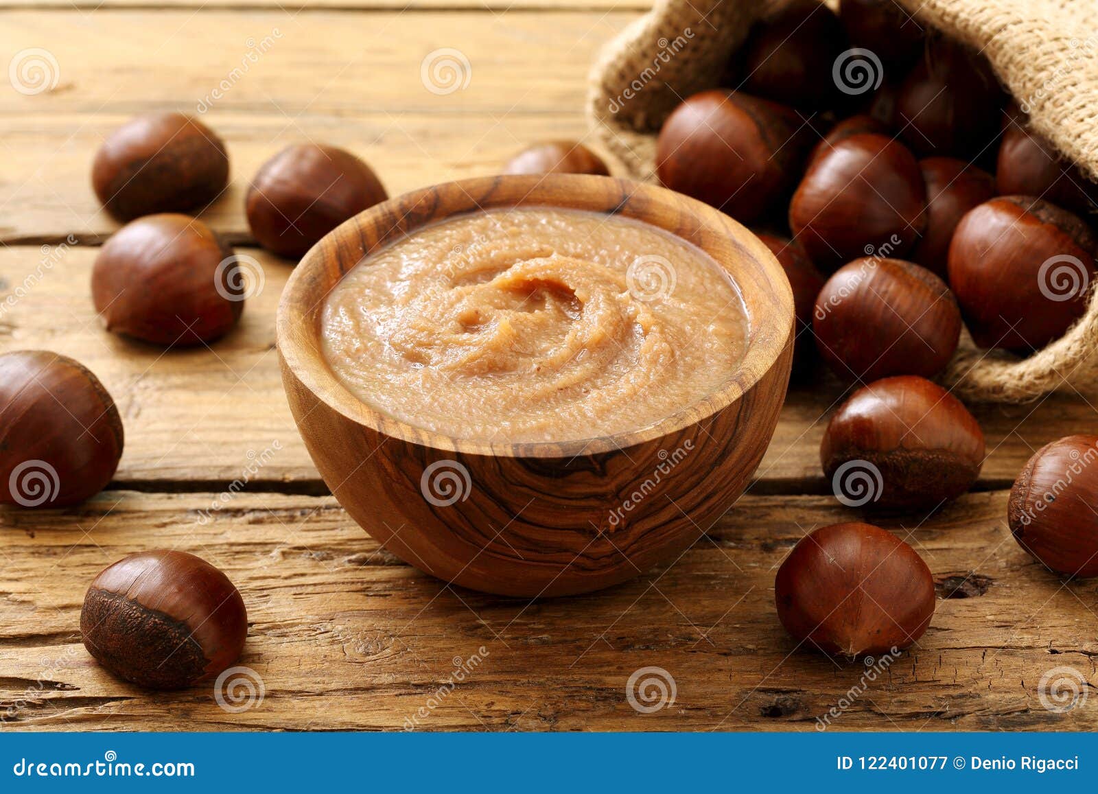 Chestnut Jam on Rustic Wooden Table Stock Image - Image of cream ...