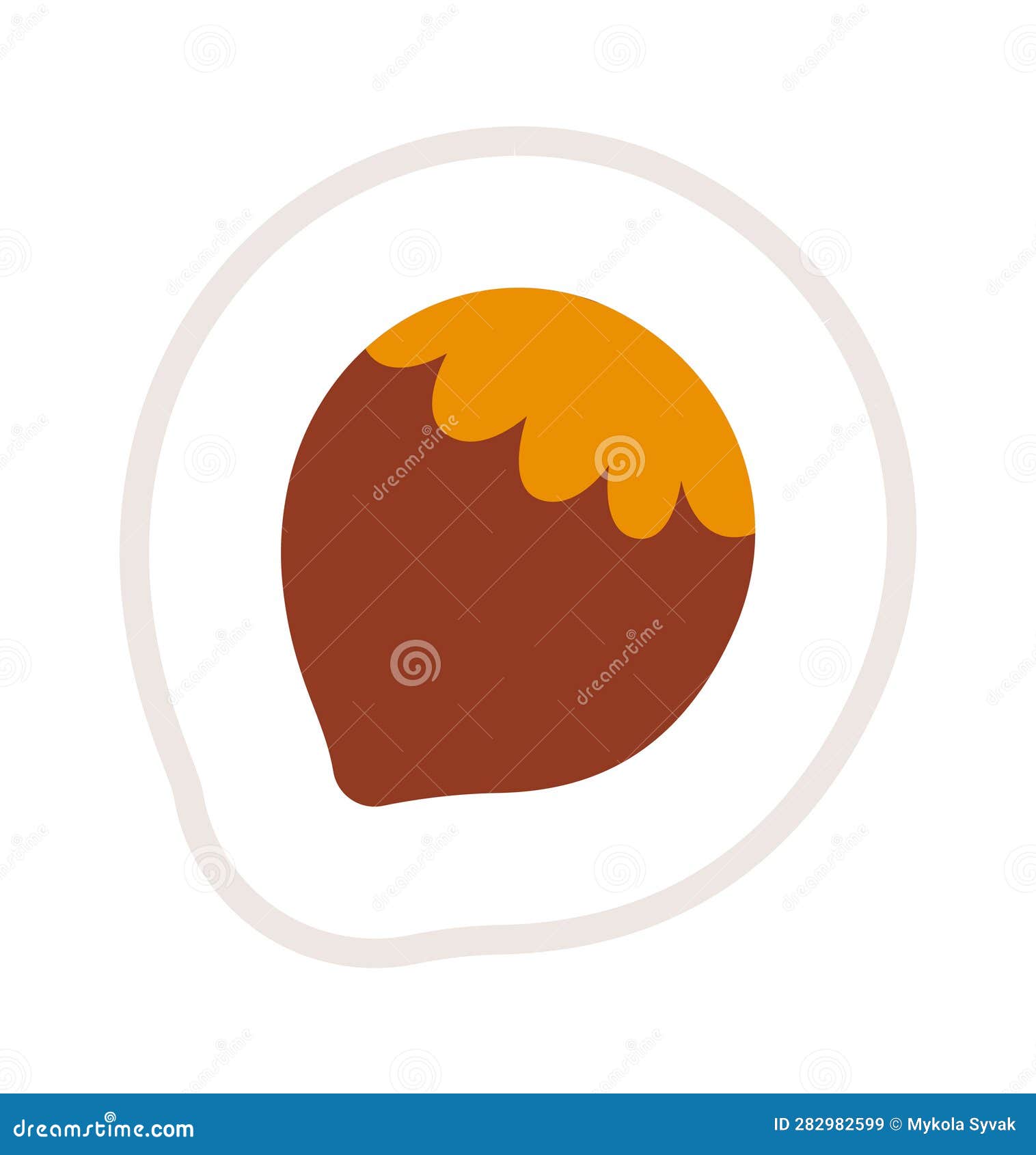 Chestnut Nut Sticker stock vector. Illustration of vector - 282982599