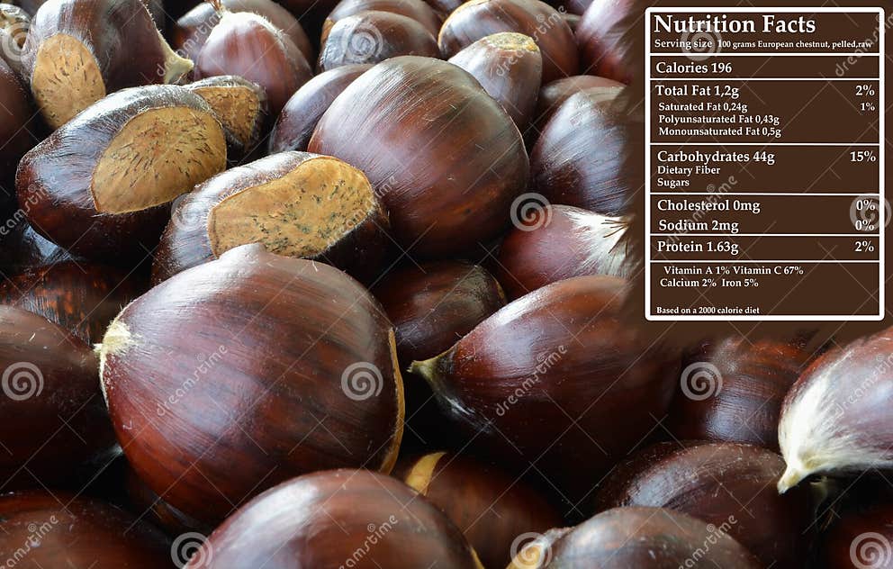 Chestnut - Nutrition stock image. Image of facts, healthy - 82118399