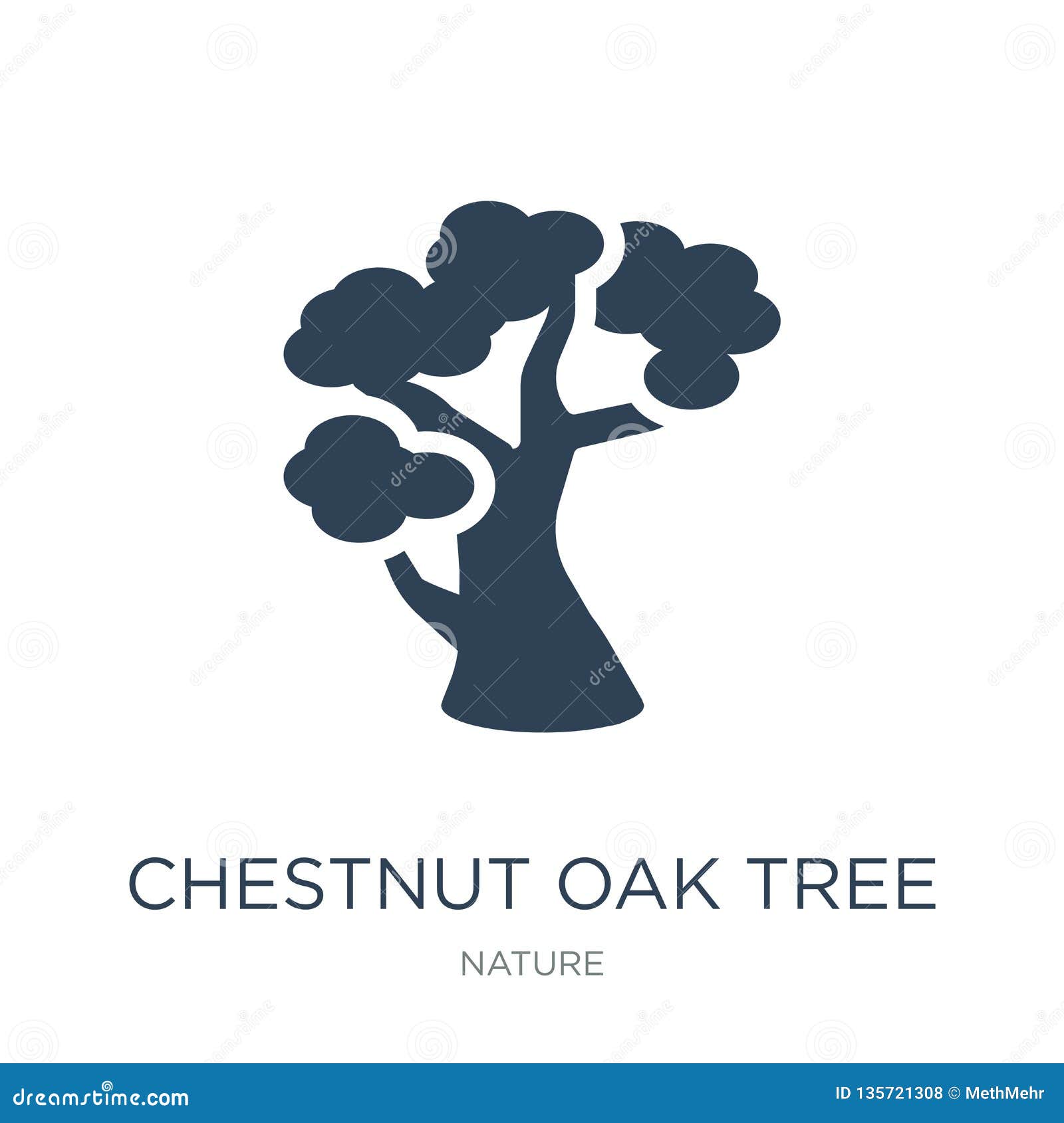 Chestnut Oak Tree Icon in Trendy Design Style. Chestnut Oak Tree Icon ...