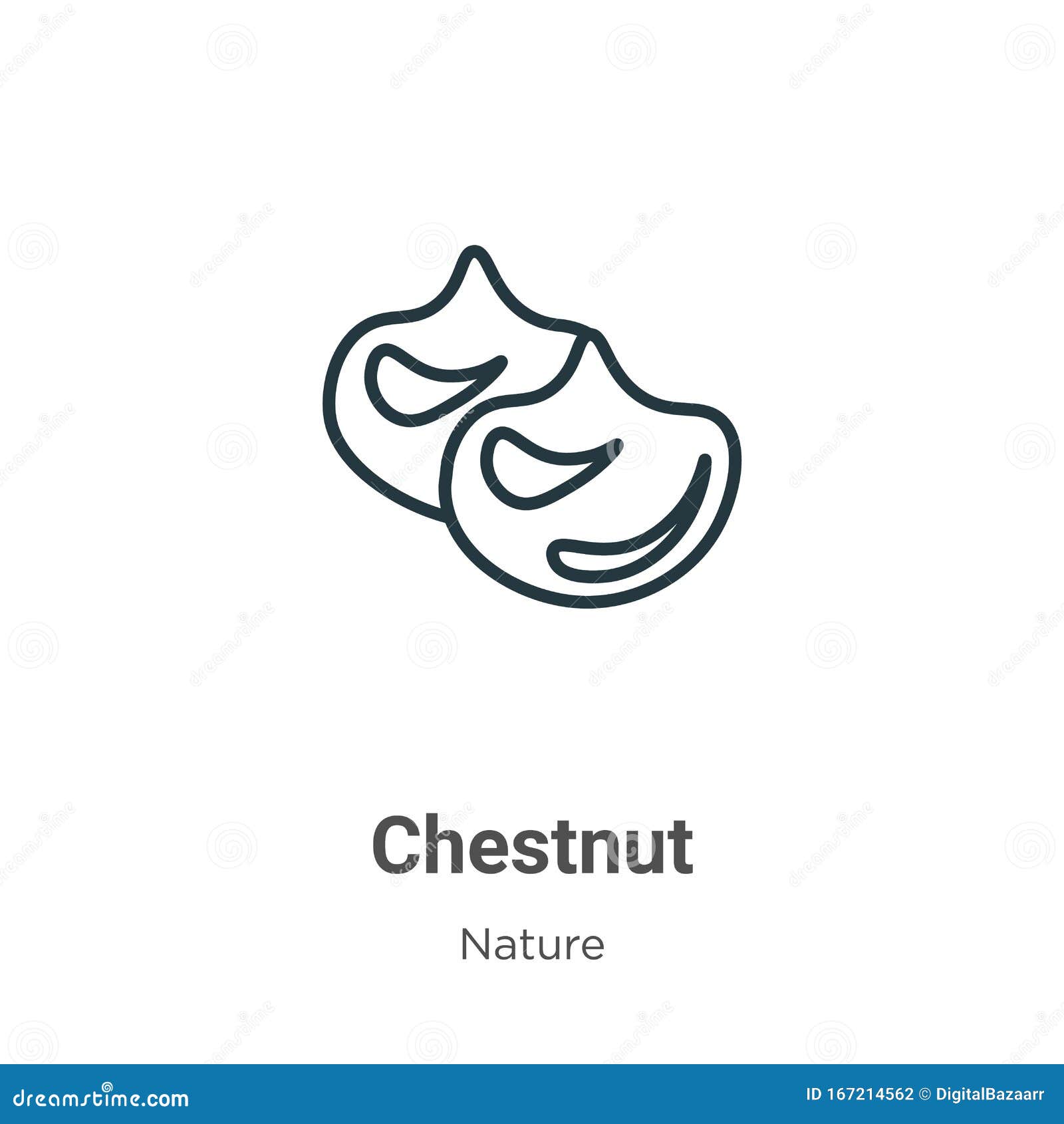 Chestnut Outline Vector Icon. Thin Line Black Chestnut Icon, Flat Vector Simple Element ...