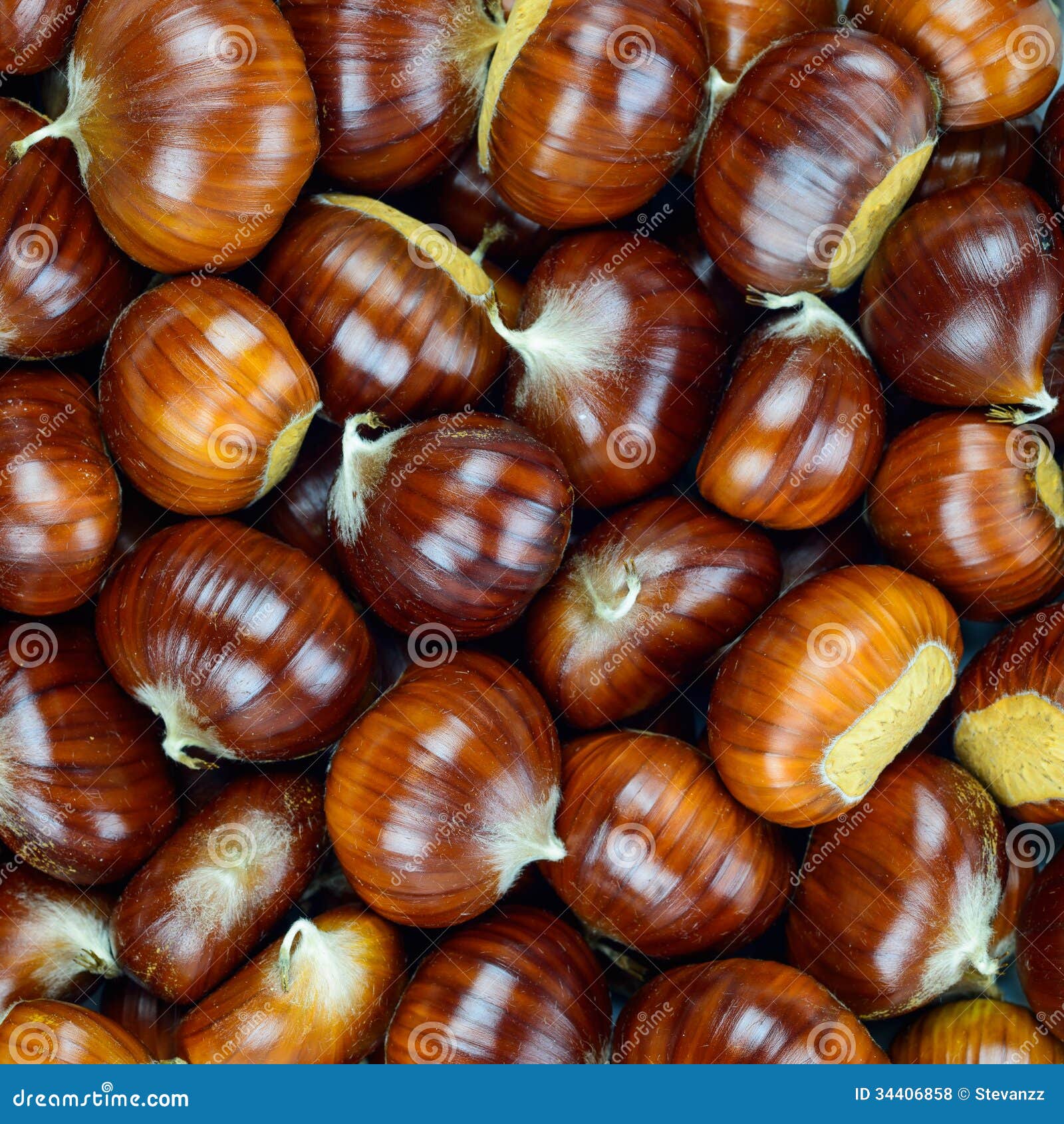 Chestnut Raw Autumn Food, Pattern Background Texture. Stock Photo ...