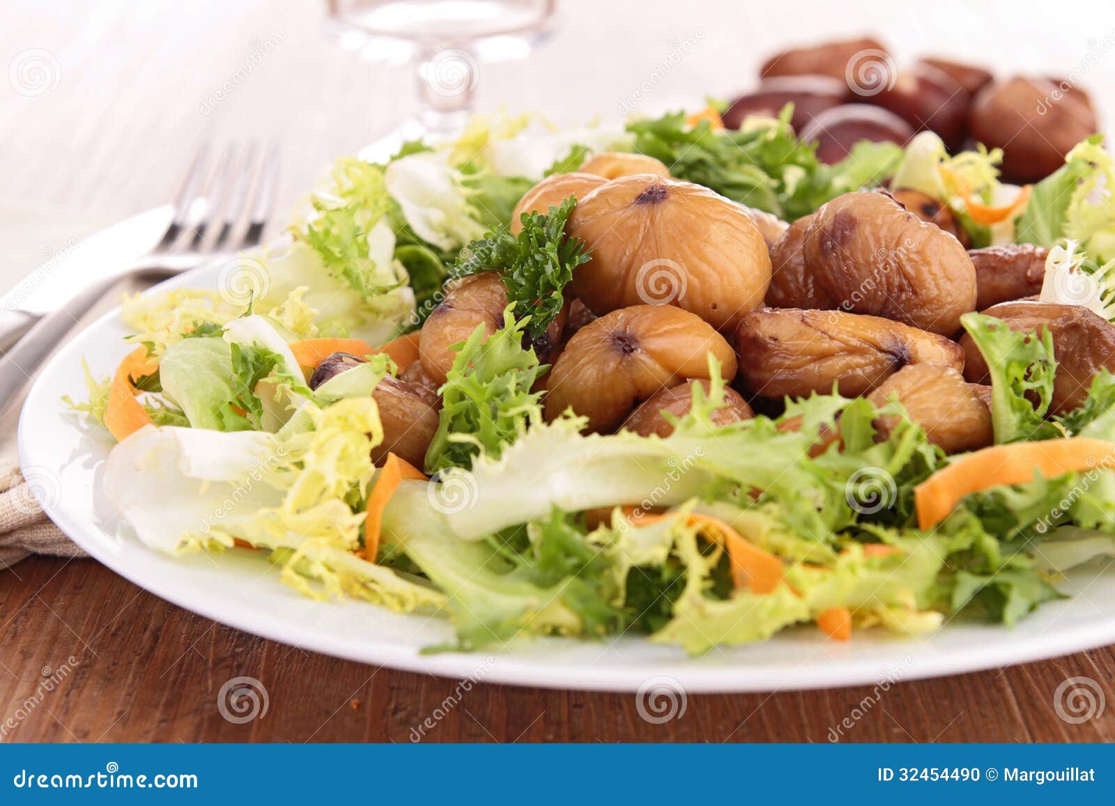 Chestnut salad stock photo. Image of cook, lettuce, nutrition - 32454490
