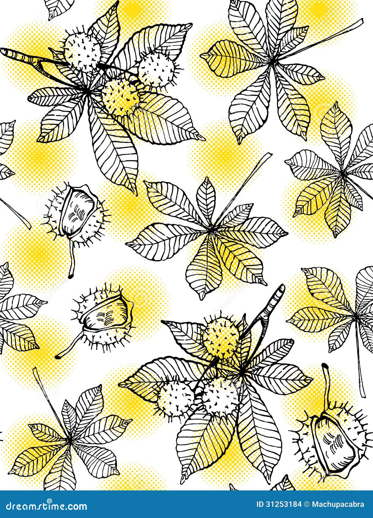 Chestnut seamless pattern stock vector. Illustration of chestnut - 31253184