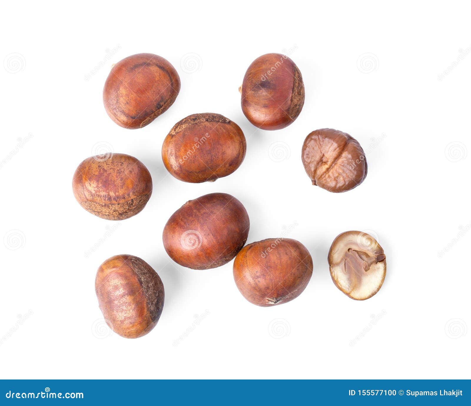 Chestnut Seed Isolated on White Background Stock Photo - Image of snack ...
