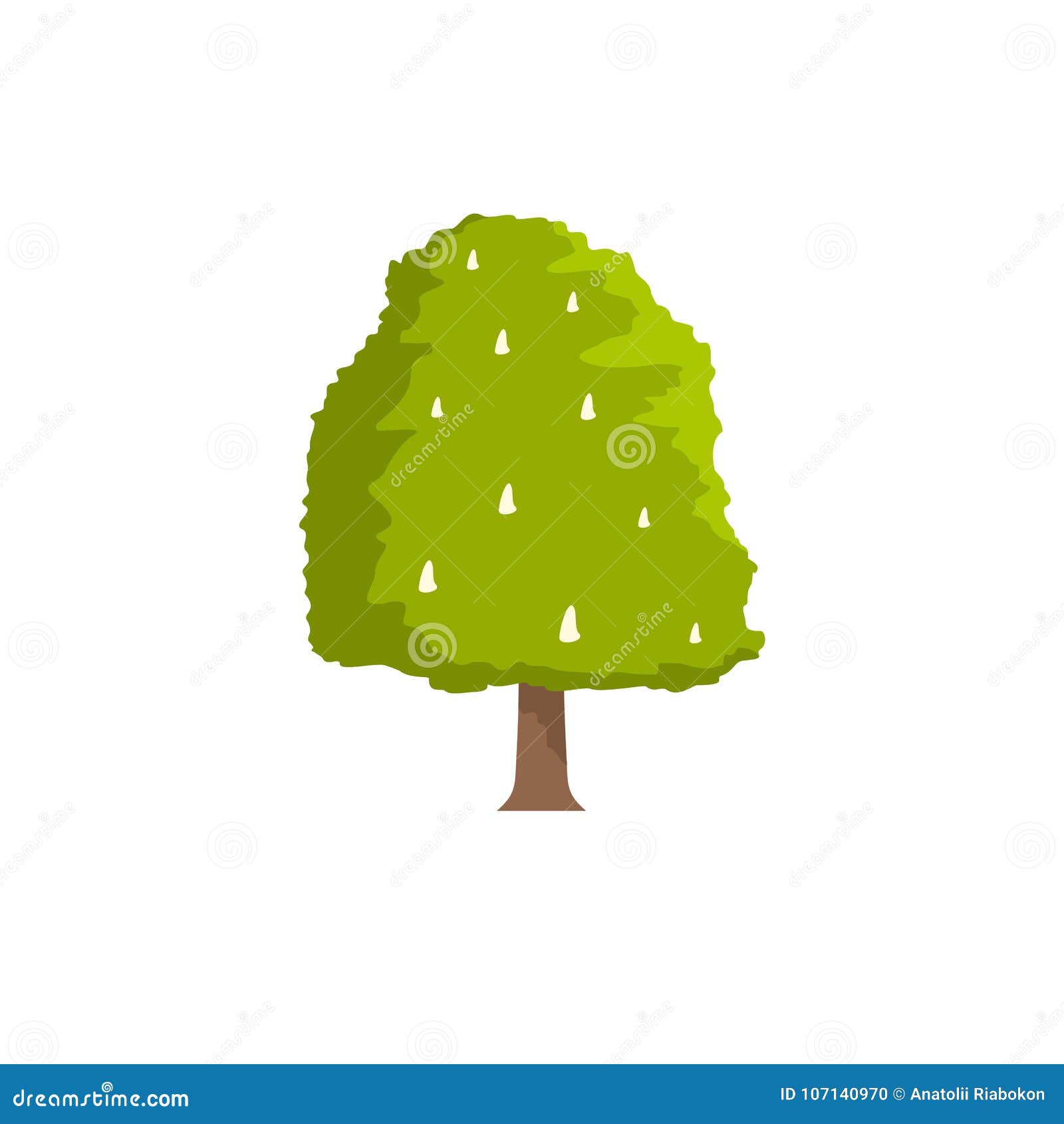 Chestnut Tree Icon, Flat Style Stock Vector - Illustration of isolated ...