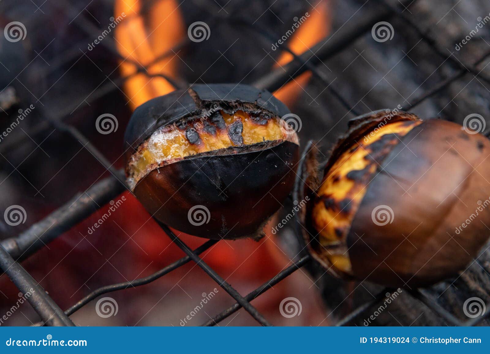 Chestnuts Getting Roasted Over Open Fire Stock Photo - Image of ...