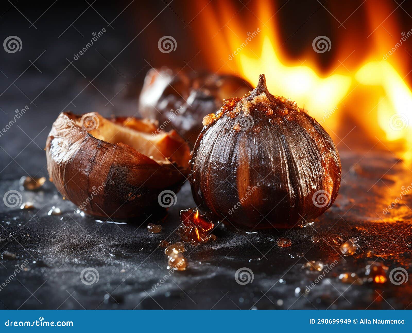 The Chestnuts are Roasted Over the Fire Stock Illustration ...