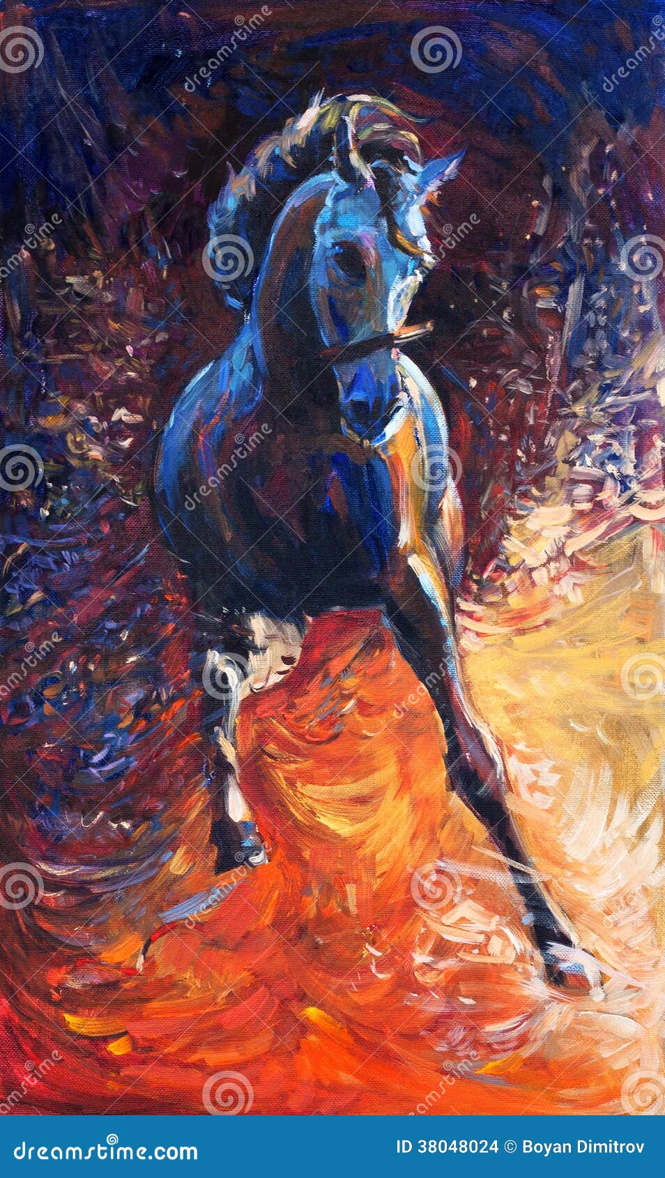 Cheval bleu photo stock. Image du artistique, zone, mammifère - 38048024