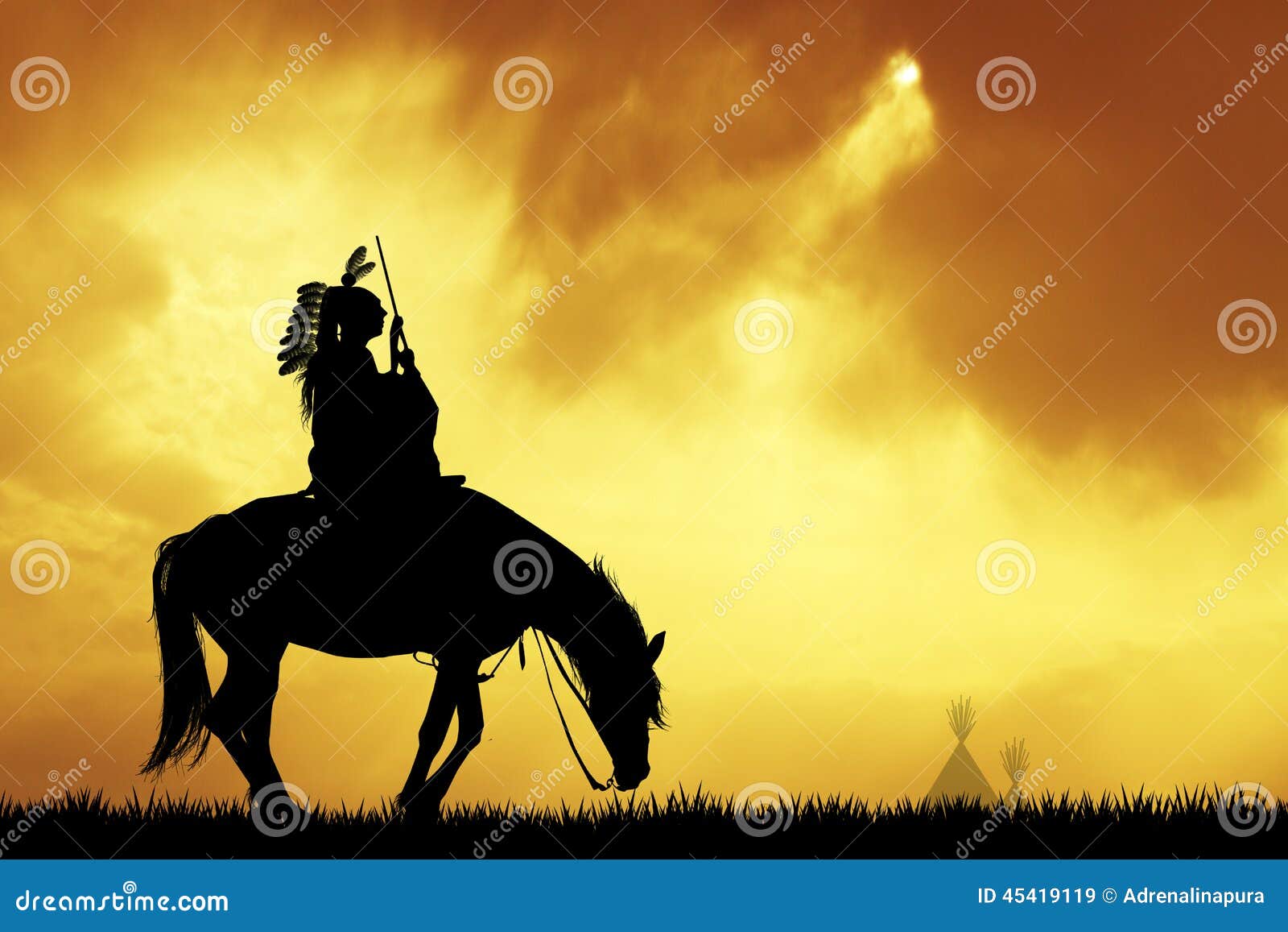 Cheval Fou Au Coucher Du Soleil Illustration Stock - Illustration du ...