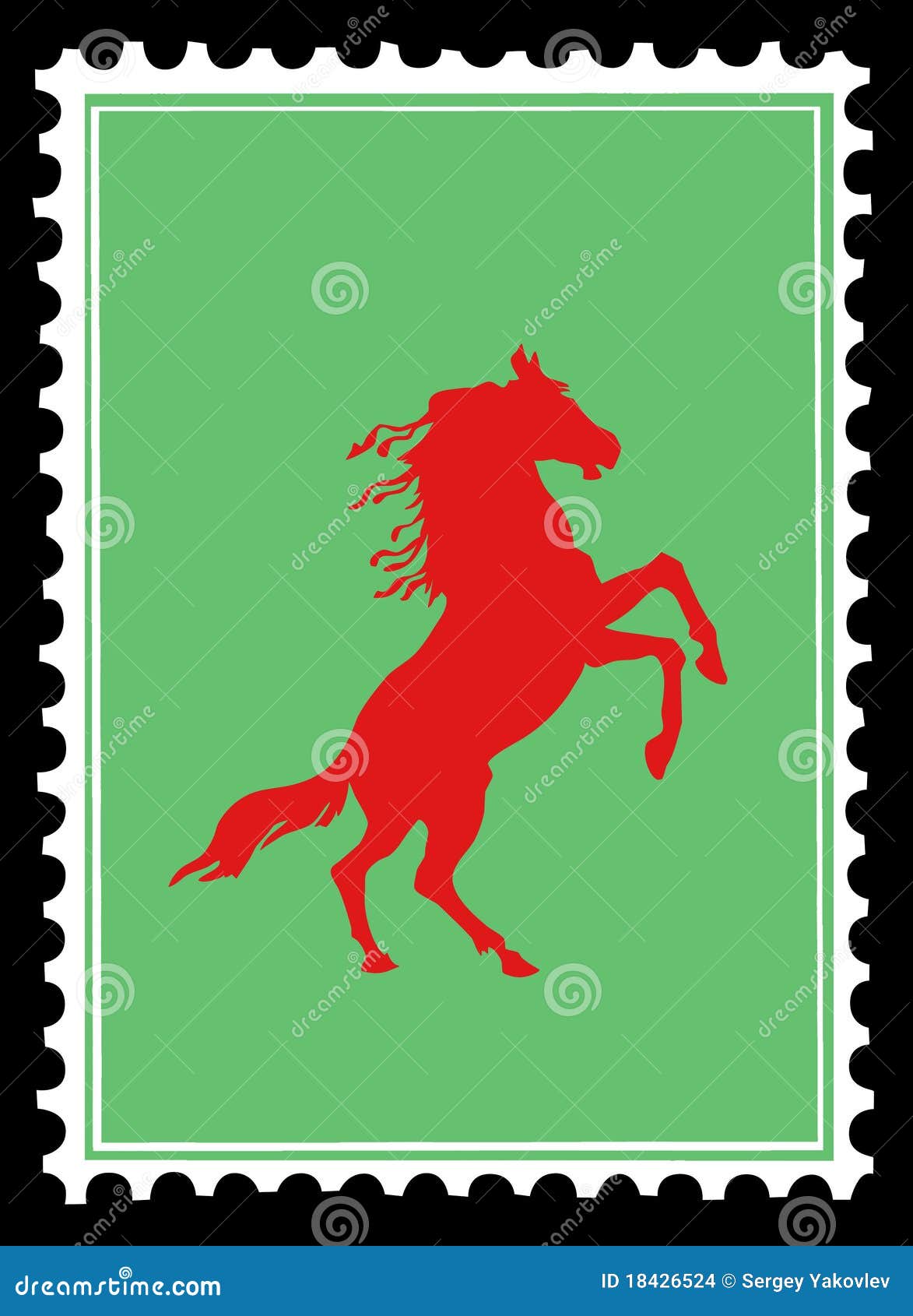 Cheval rouge illustration de vecteur. Illustration du retrait - 18426524