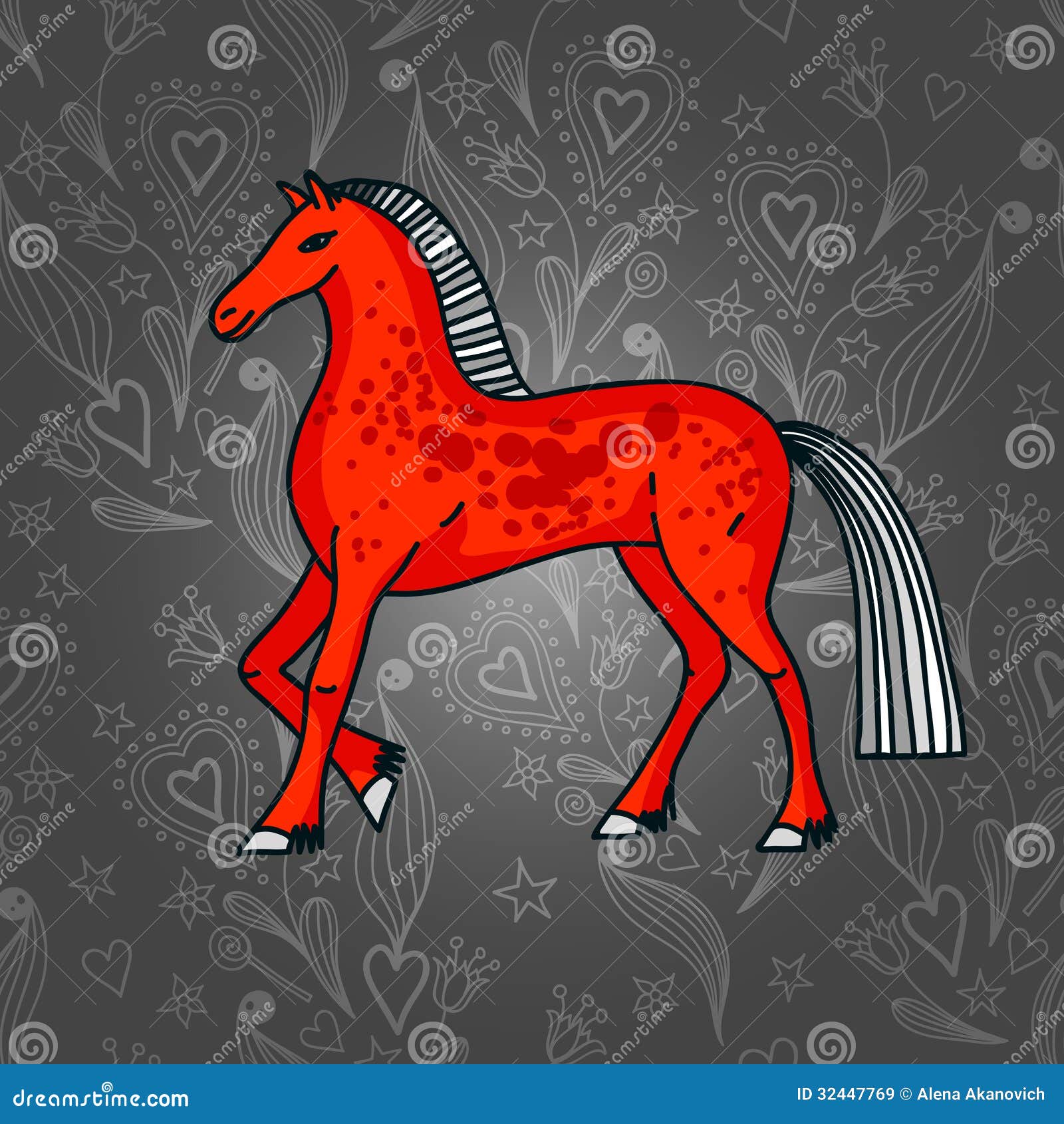 Cheval rouge illustration de vecteur. Illustration du illustration ...