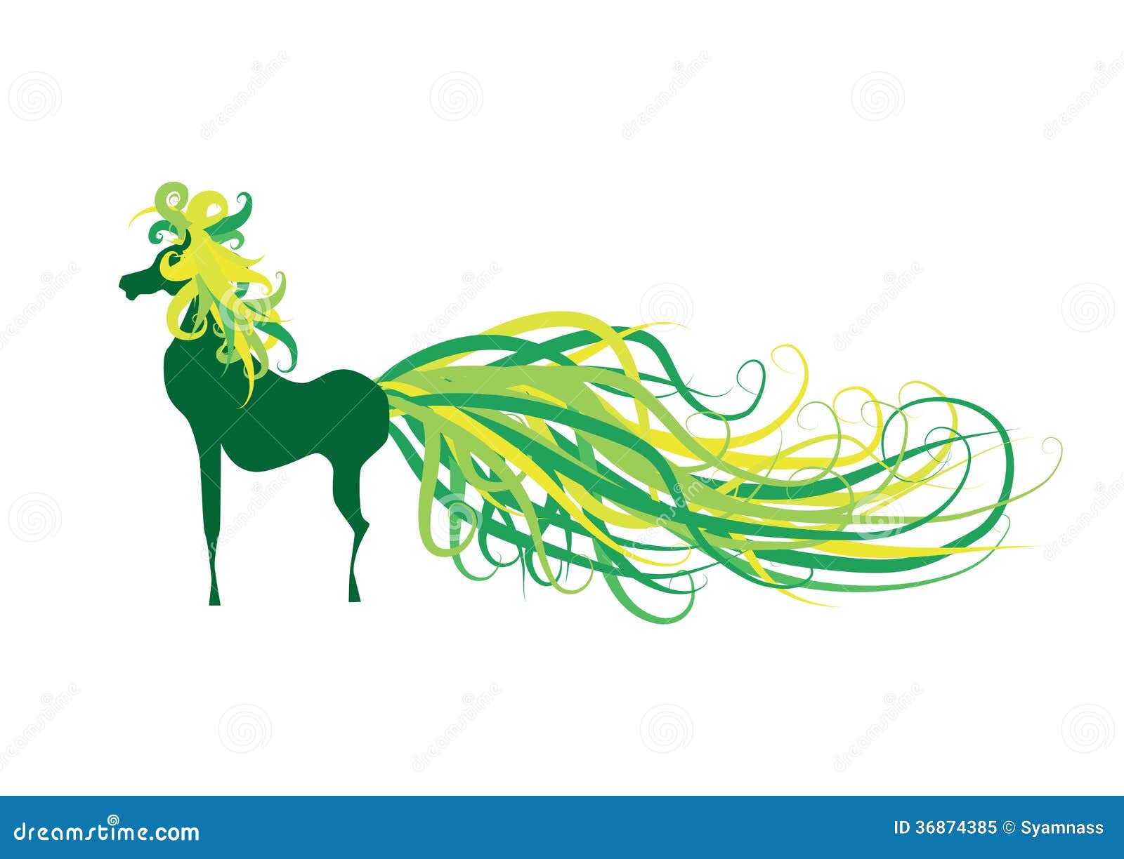Cheval vert illustration stock. Illustration du vert - 36874385