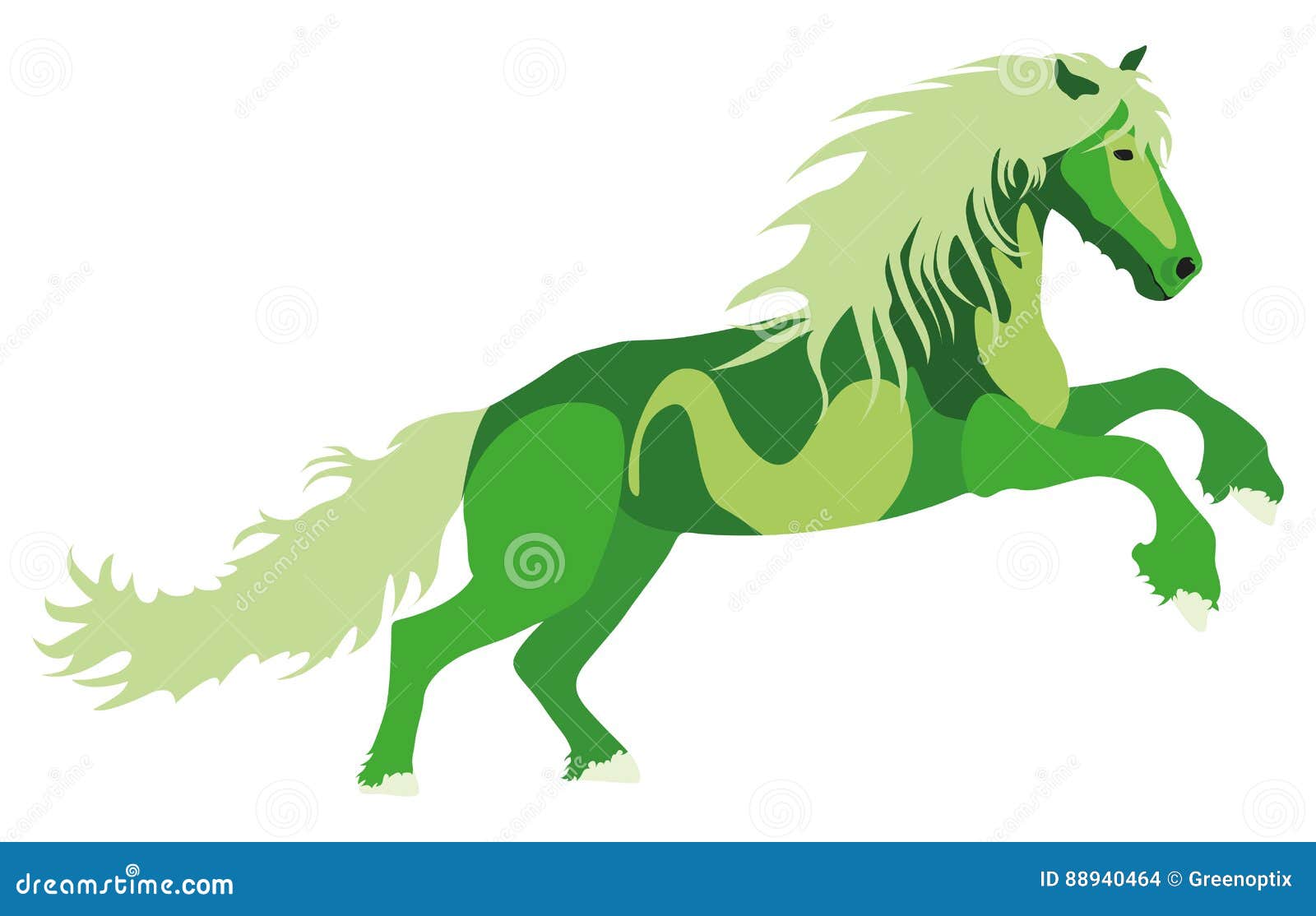 Cheval vert d'illustration illustration de vecteur. Illustration du ...