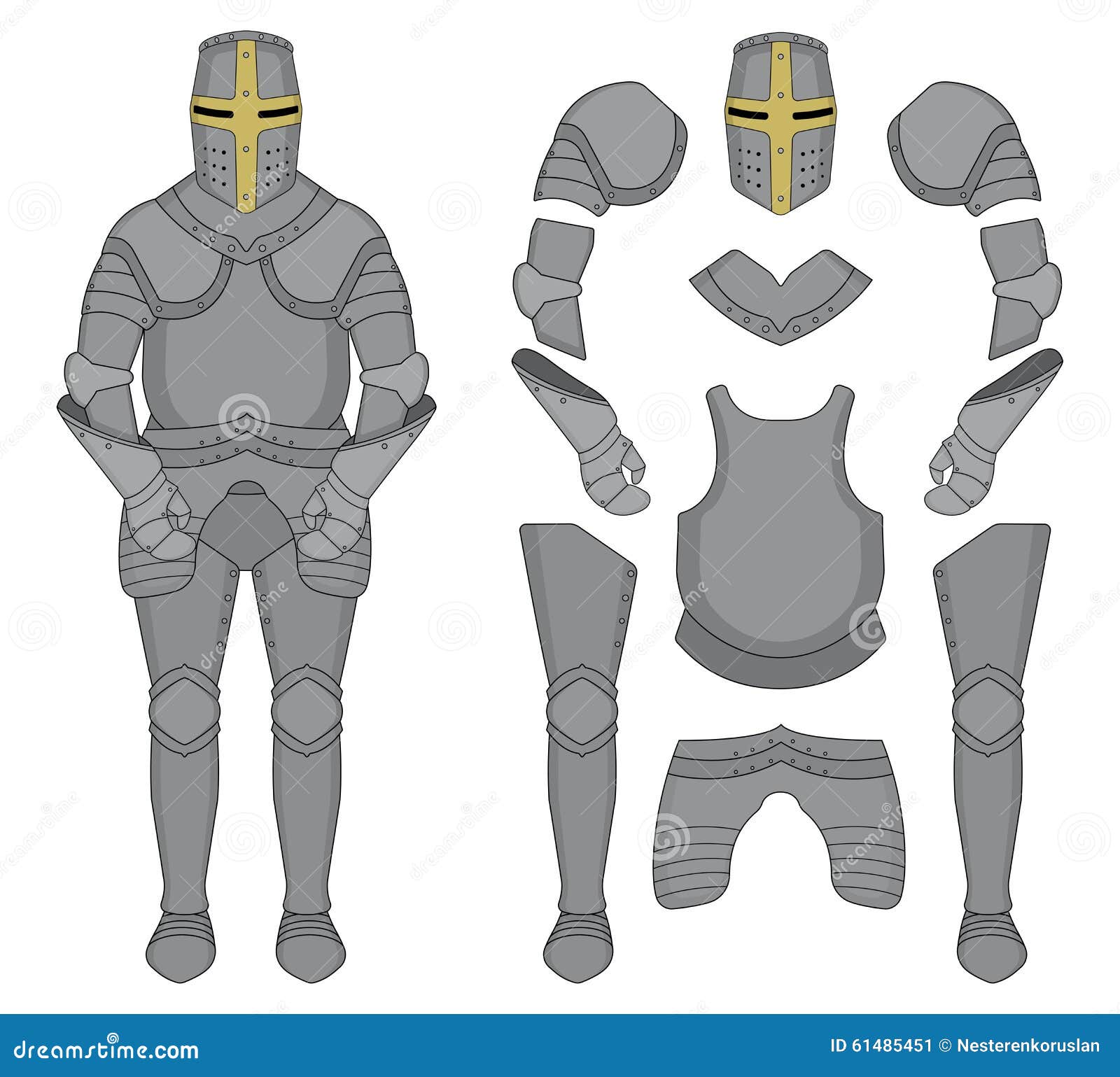 Chevalier Armor couleur illustration de vecteur. Illustration du ...
