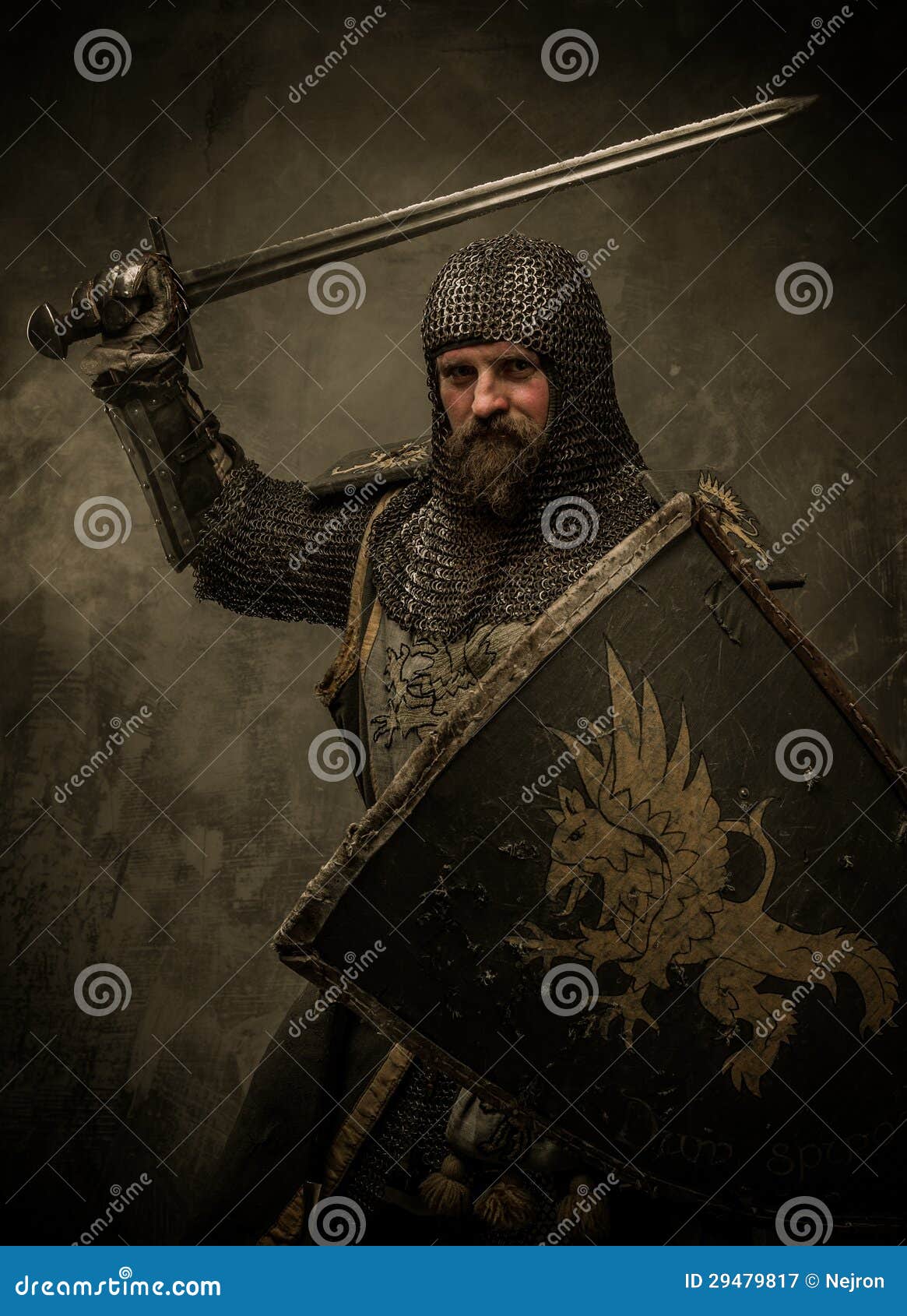 Chevalier avec l'épée image stock. Image du bataille - 29479817