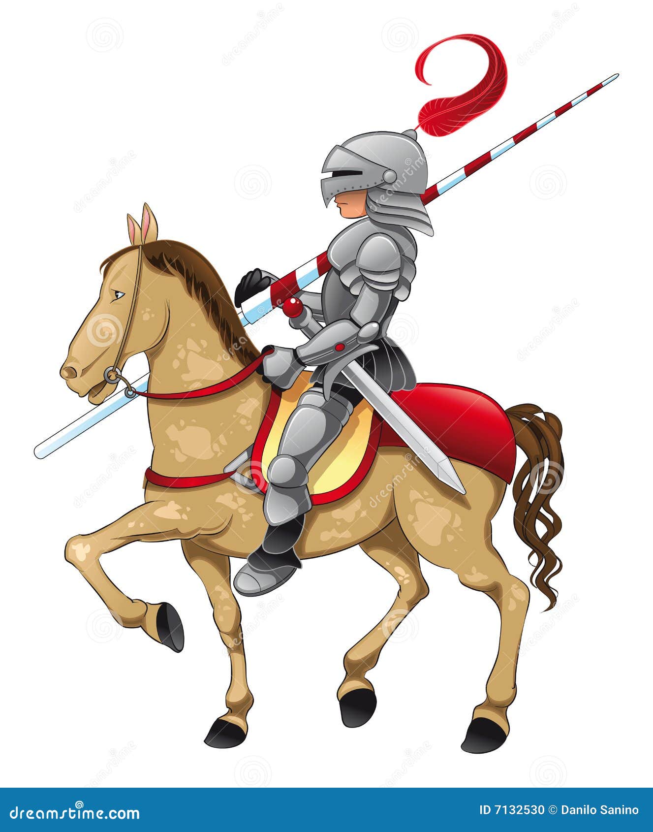 Chevalier et cheval illustration de vecteur. Illustration du chevalier ...