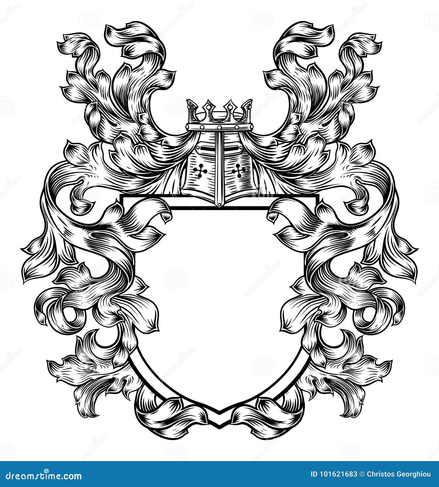 Chevalier Heraldic Crest Coat D'emblème De Bouclier De Bras ...