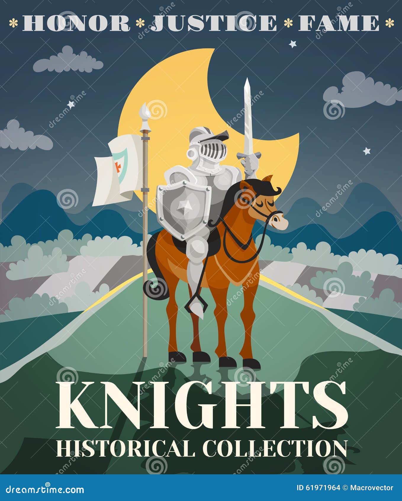 Chevalier Poster Illustration Illustration de Vecteur - Illustration du ...