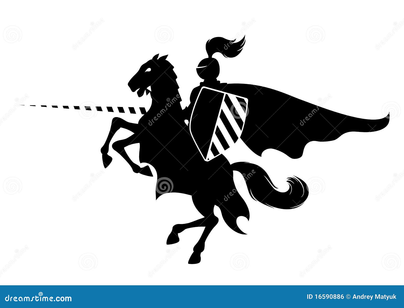 Chevalier sur le cheval illustration de vecteur. Illustration du ...