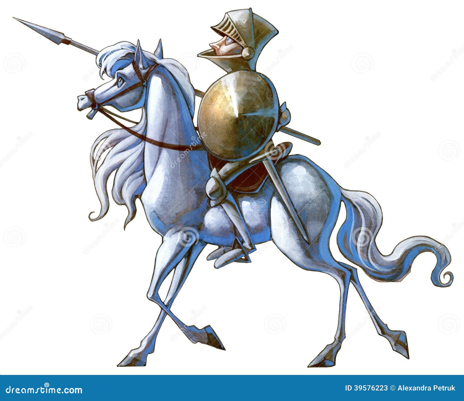 Chevalier De Dessin Animé Noir Et Blanc Sur Cheval 87 600+ Chevalier