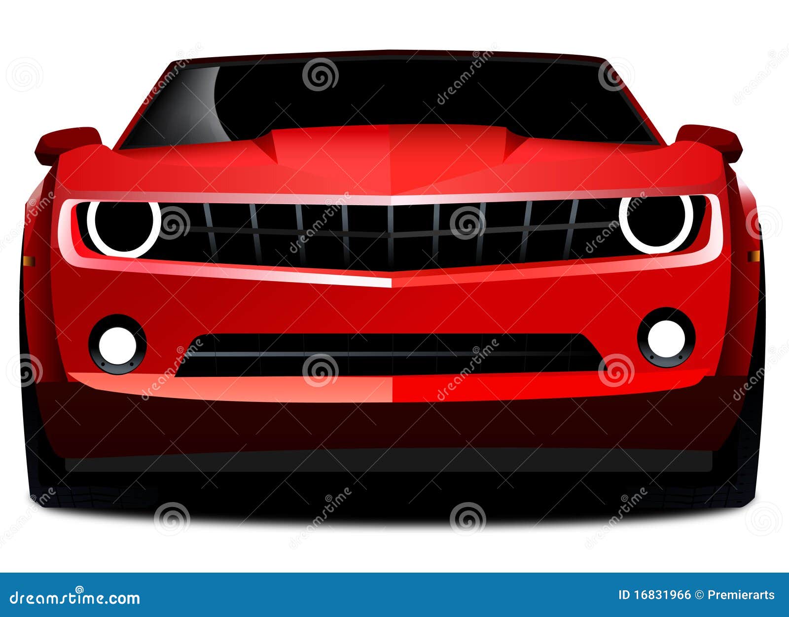 Chevrolet Red Camaro Sports Car Stock Illustration - Illustration of ...