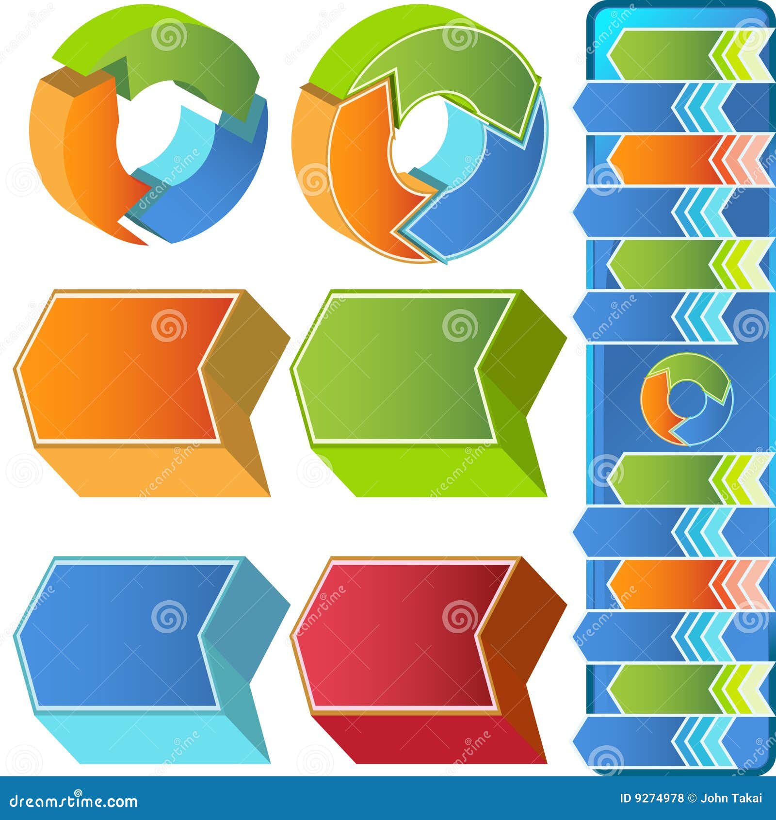 Chevron Circular 3D Menu Icons Stock Vector - Illustration of ...