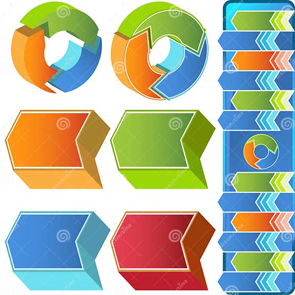 Chevron Circular 3D Menu Icons Stock Vector - Illustration of ...
