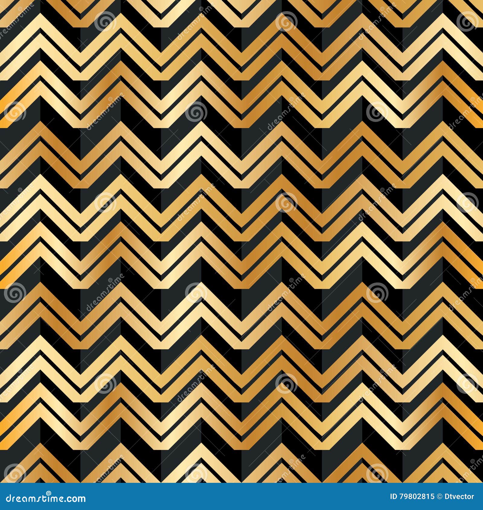 Chevron Golden Black Stripe Seamless Pattern Stock Vector ...