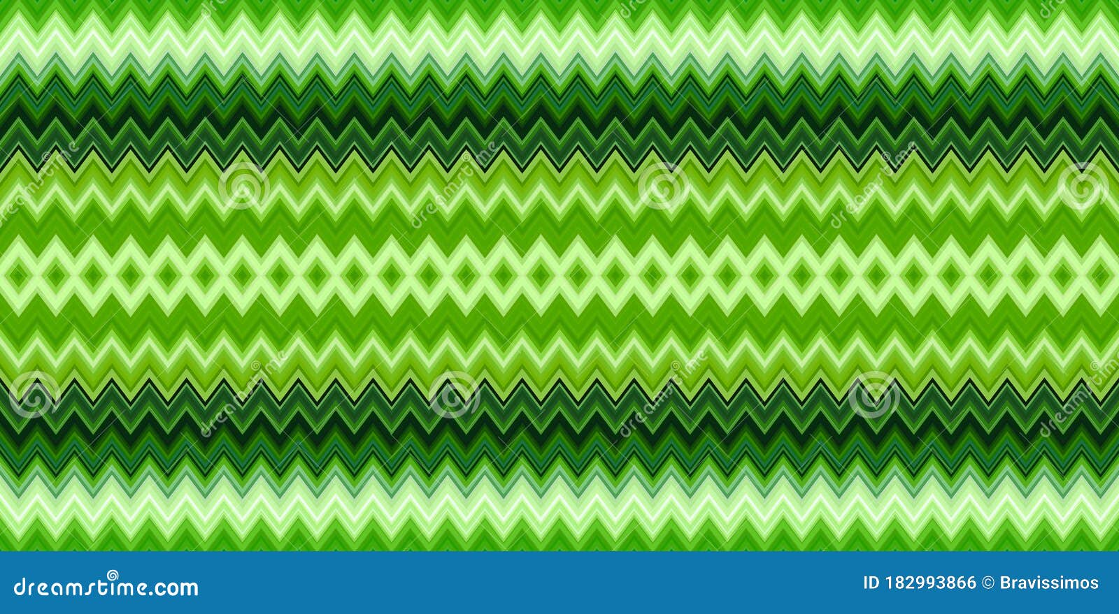 Green Zigzag Blossom Pattern Structure Royalty-Free Cartoon ...