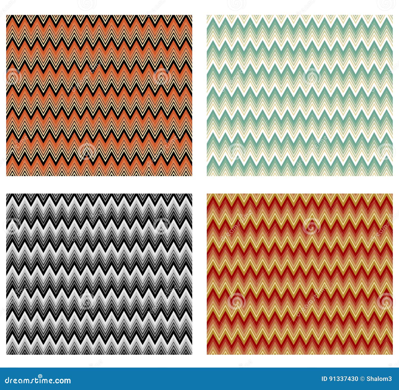 Chevron Patterns Tile, Multicolored Design Element, Decorative Seamless ...