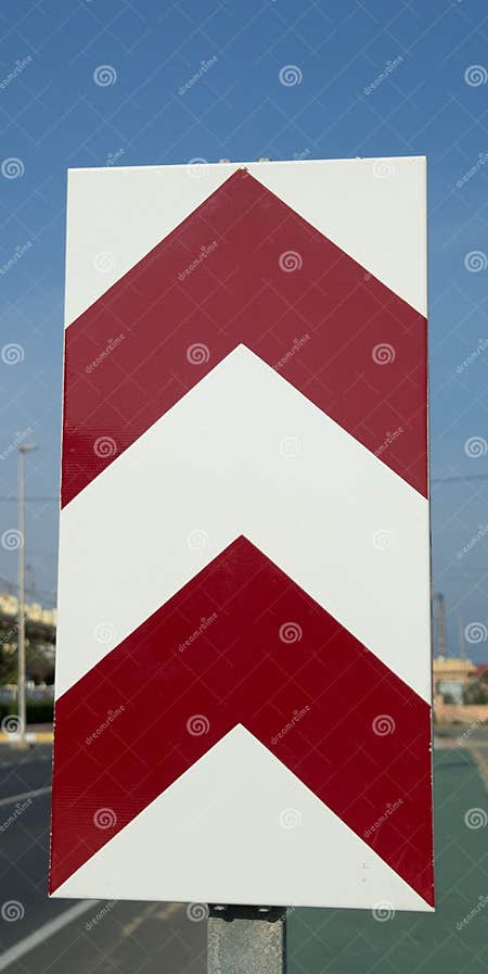 Chevron road sign stock image. Image of road, white, spain - 29305605