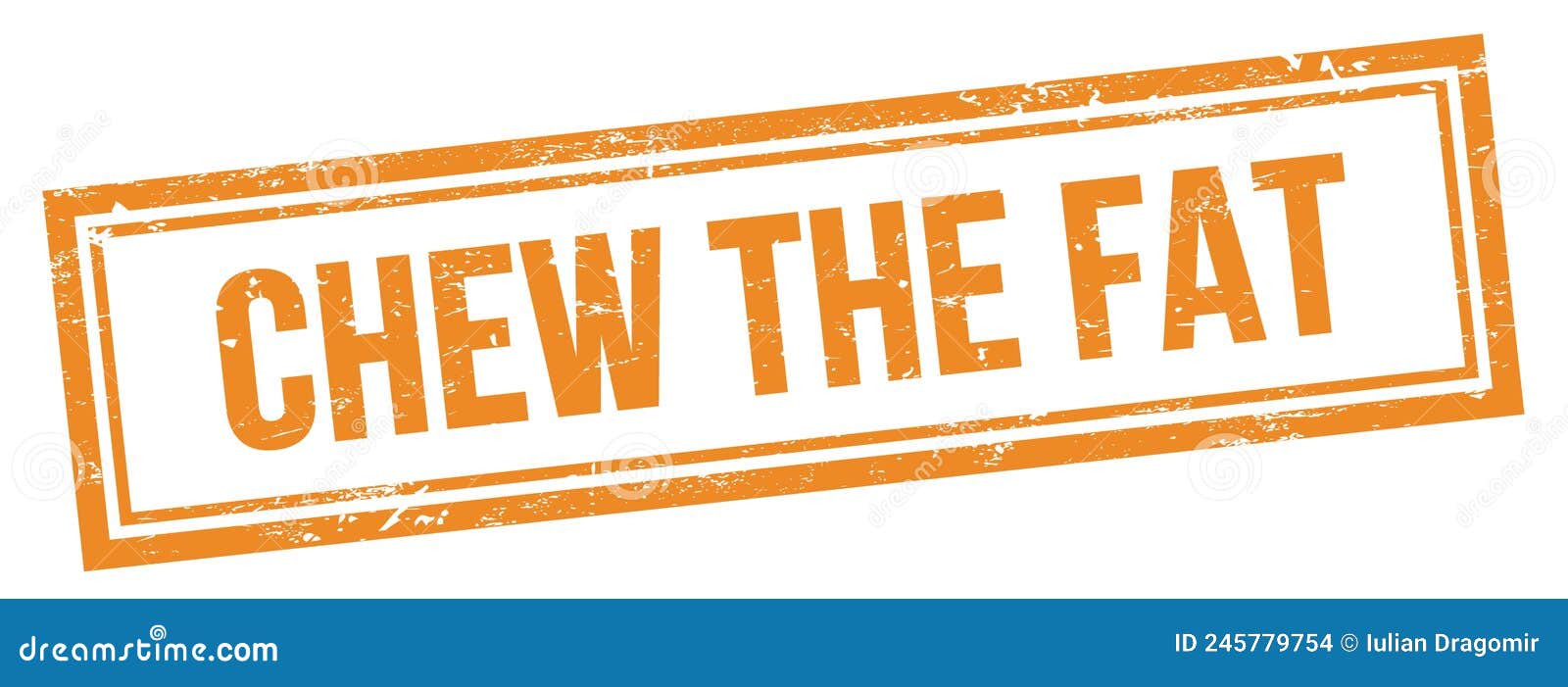 CHEW THE FAT Text On Red Brown Ribbon Stamp Stock Photography ...