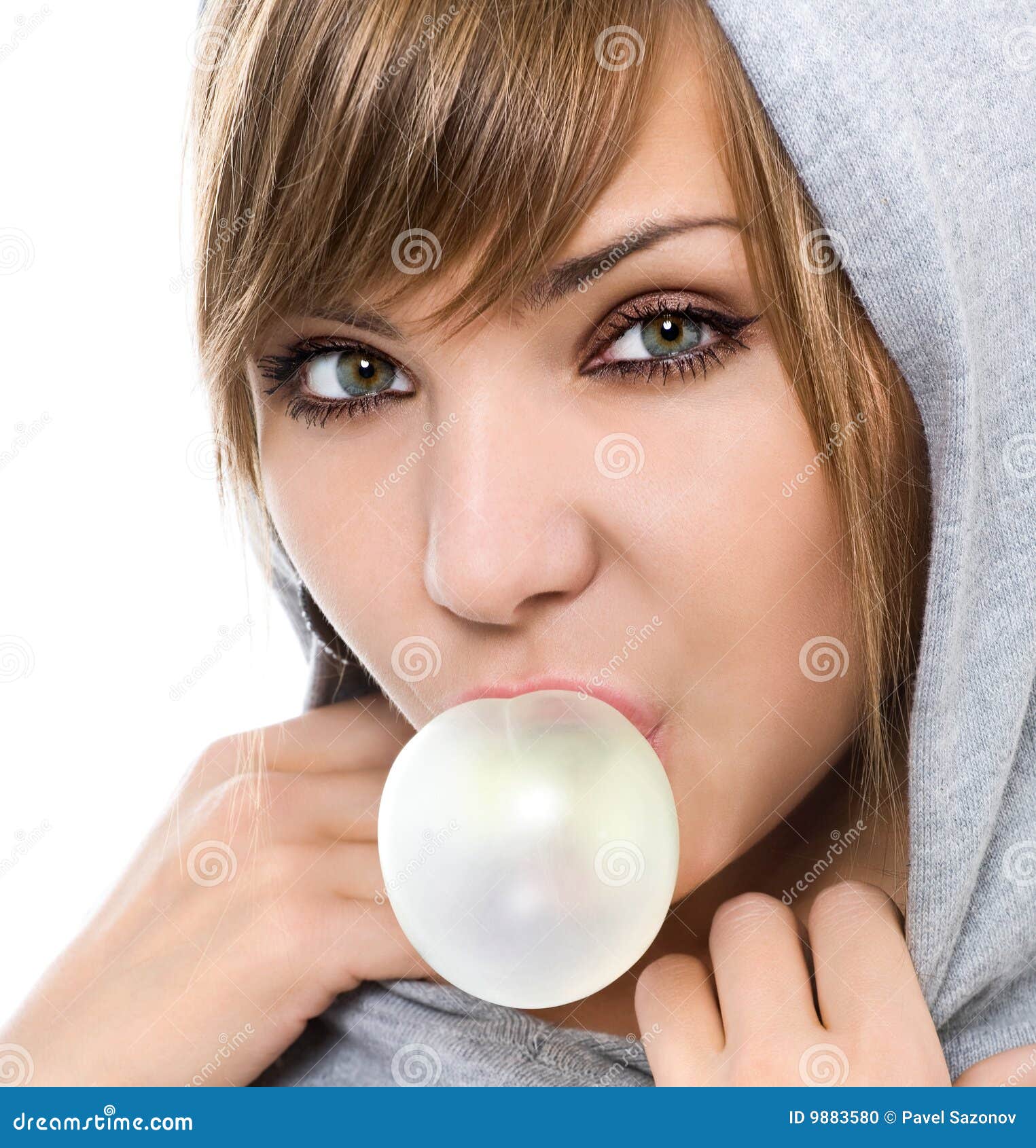 Chewing gum stock photo. Image of hair, beauty, mouth - 9883580