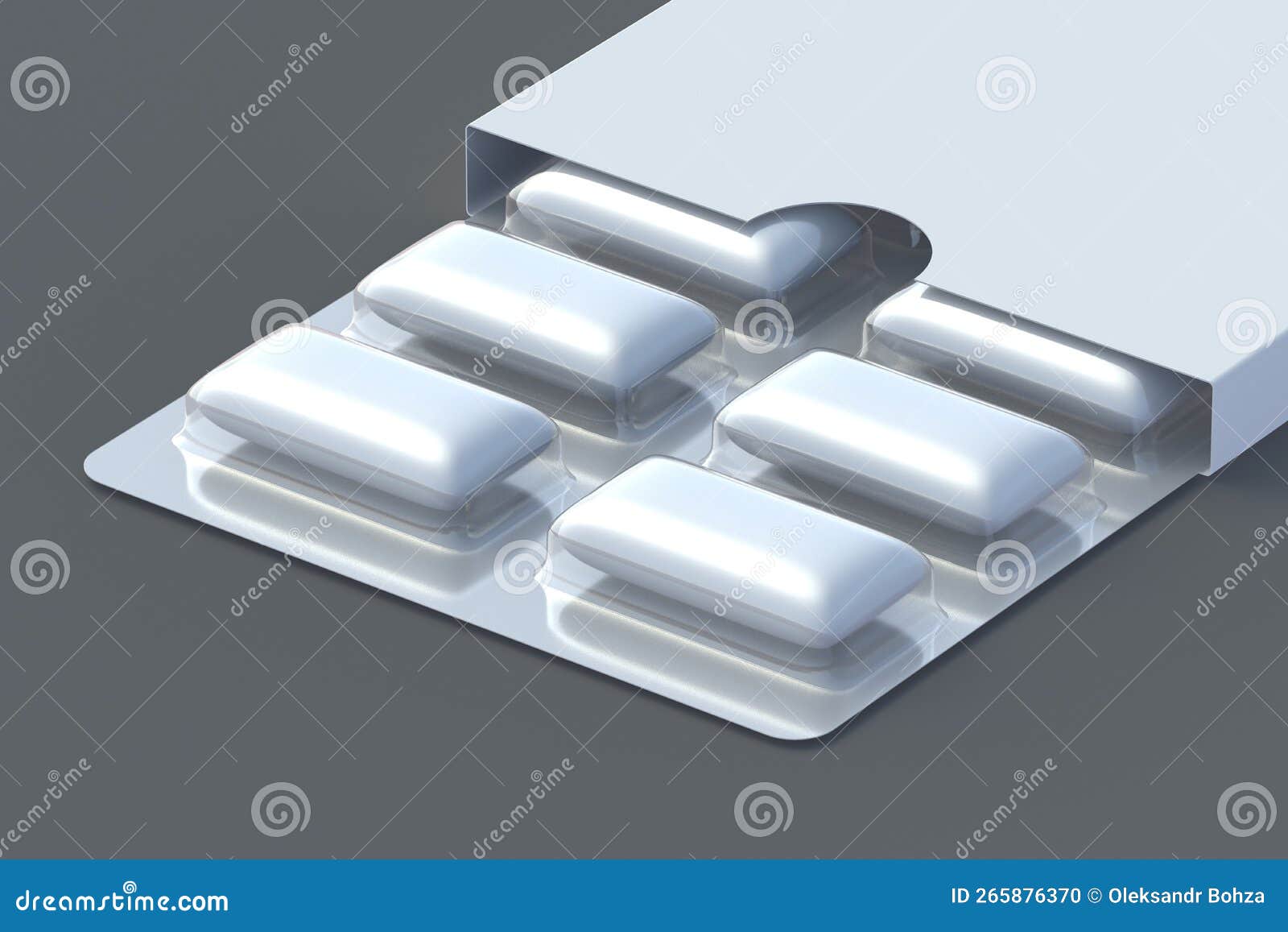 Chewing Gum in Blister Pack. Mint Bubblegum Stock Illustration ...