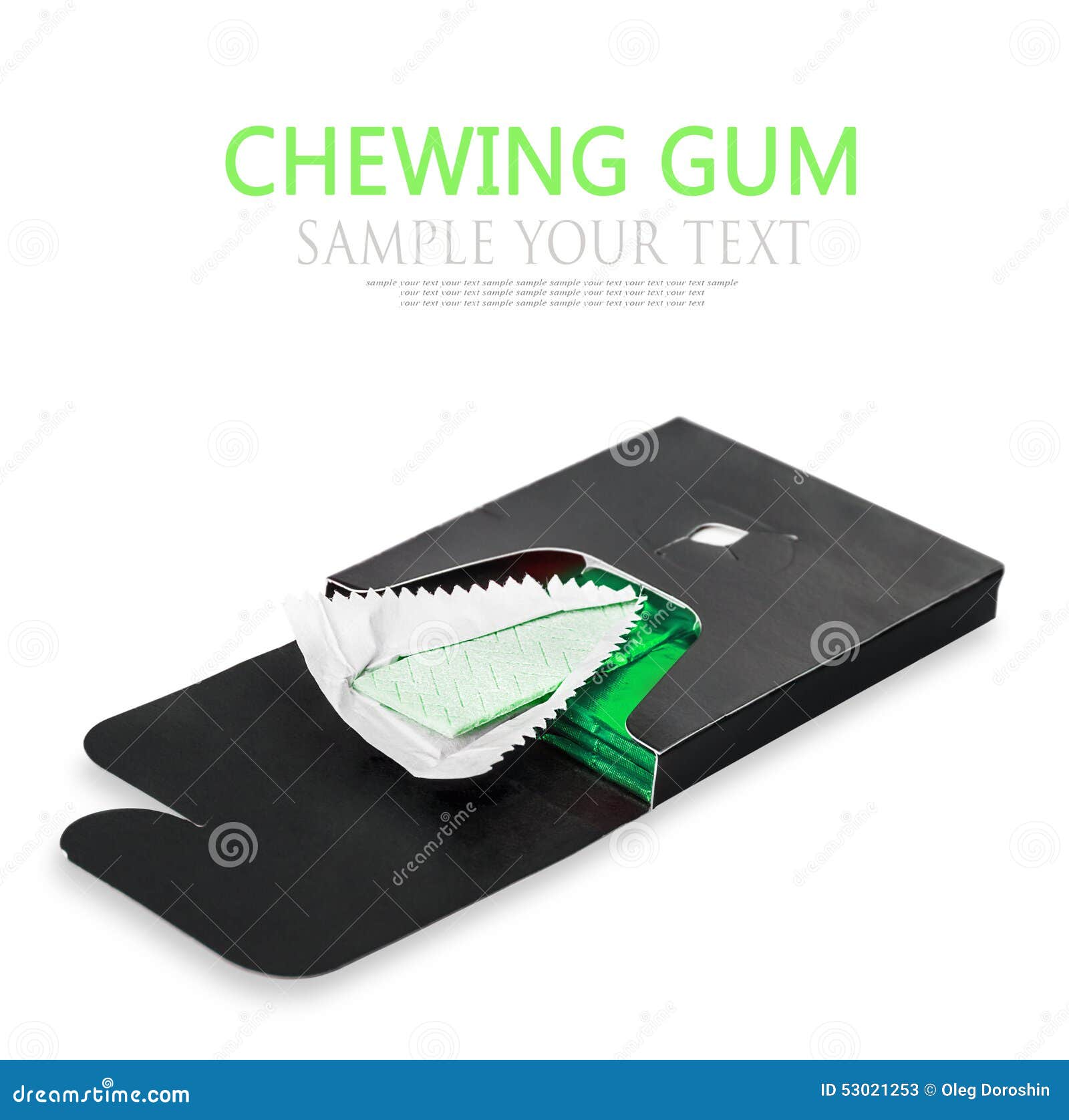 Chewing Gum Deployed in Standard Green Packaging Stock Image - Image of ...